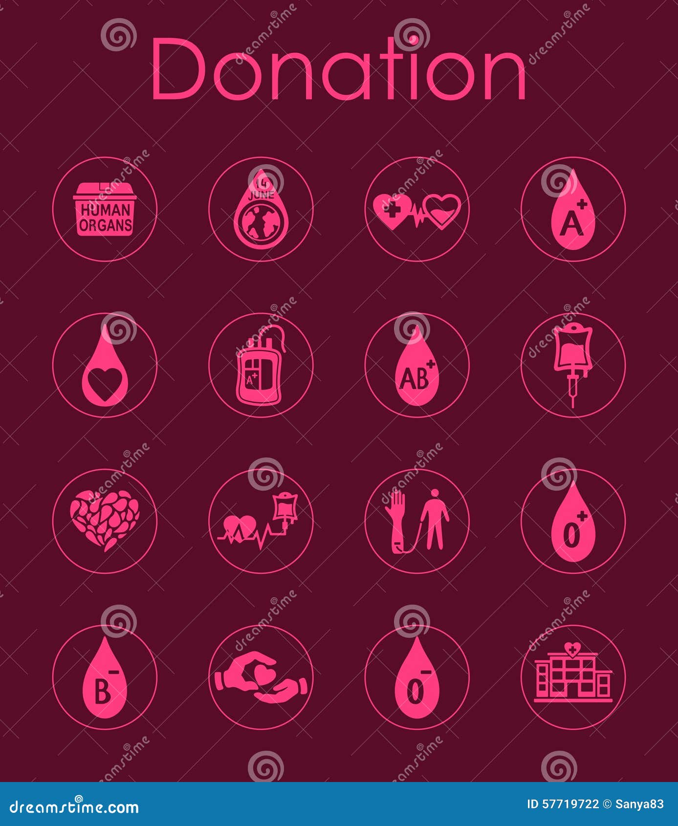 Set of Donation Simple Icons Stock Vector - Illustration of drop ...