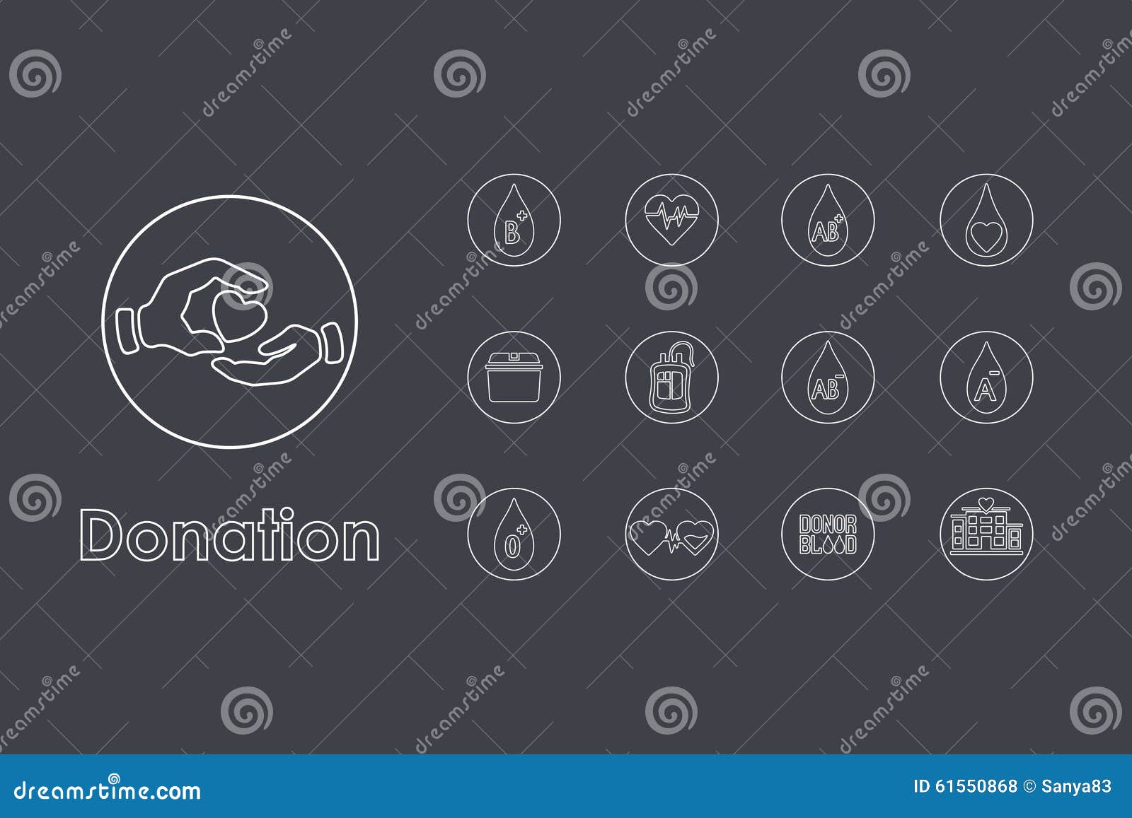 Set of Donation Simple Icons Stock Vector - Illustration of donor ...