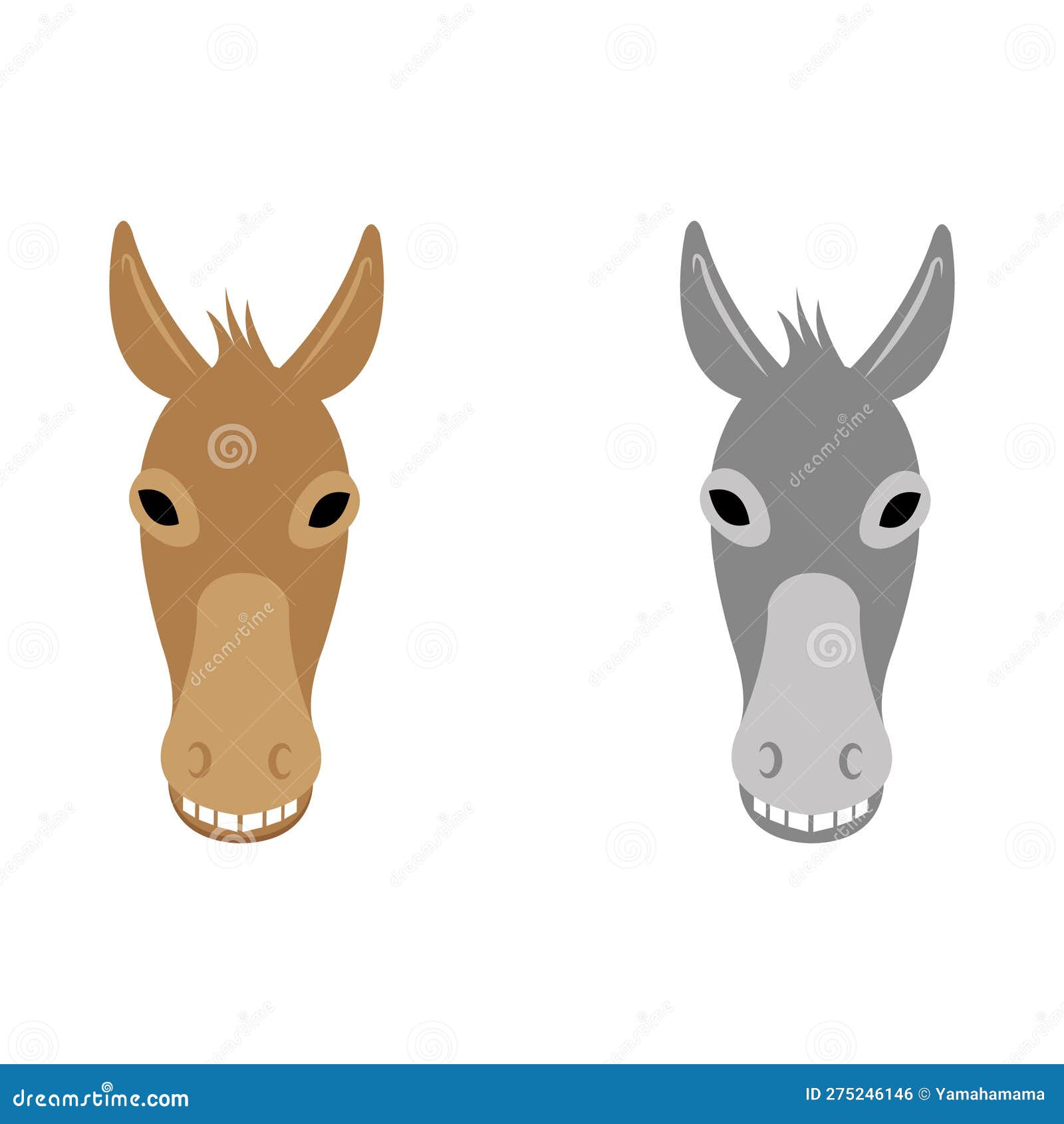 Donkey stock vector. Illustration of animal, view, donkey - 275246146
