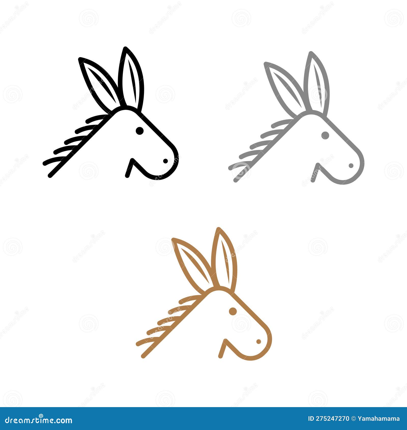 Donkey 2 stock vector. Illustration of animal, side - 275247270