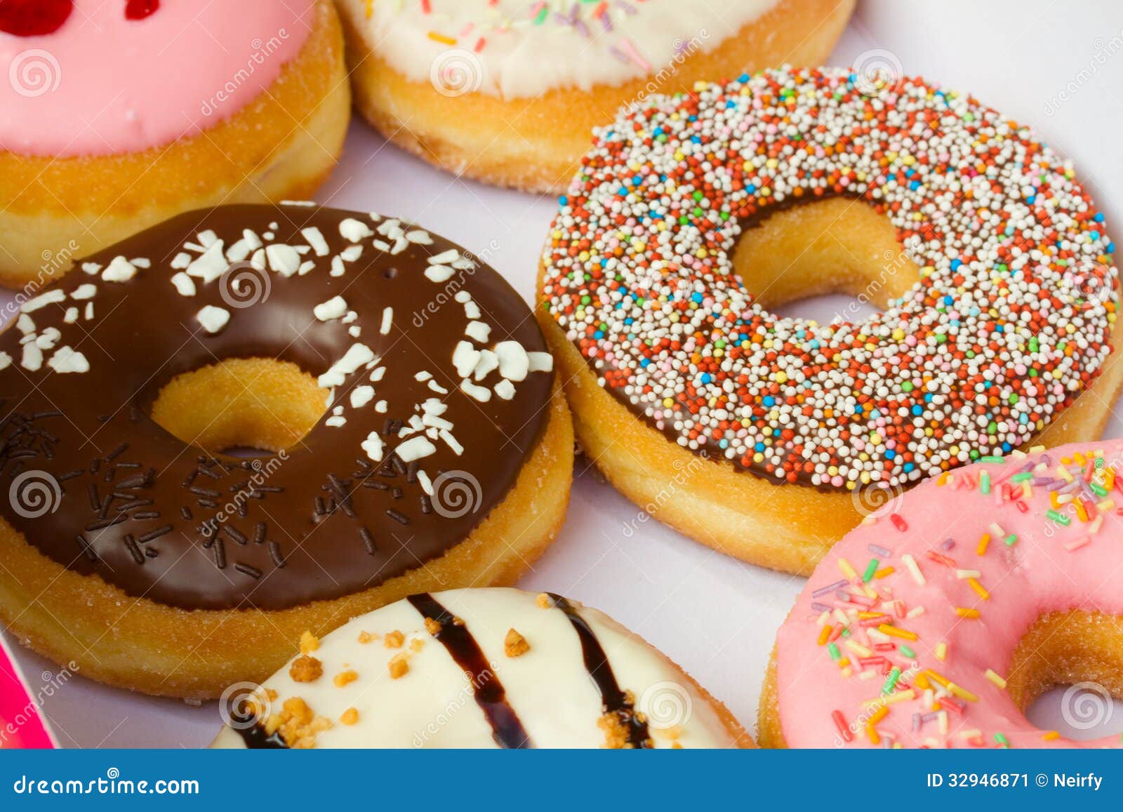 Set of donuts in box stock image. Image of dessert, colorful - 32946871