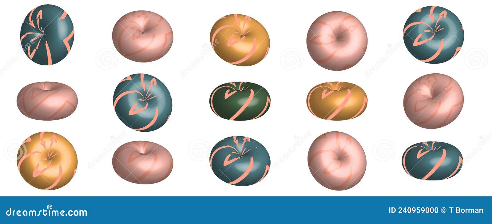 Set of Donuts with Icing Vector Isolated Yummy Stock Vector ...