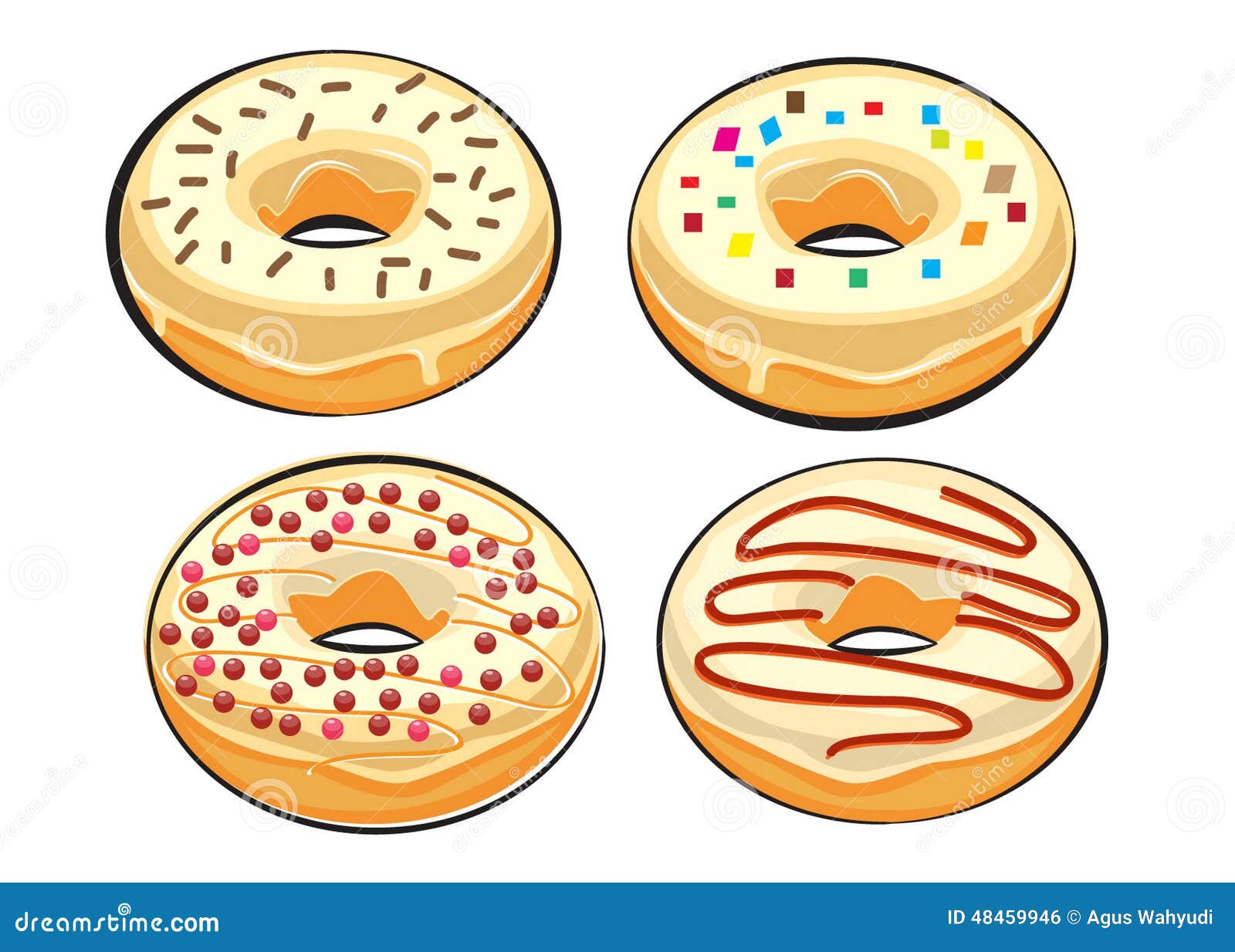 Set Donuts Isolated. Doodle Style Royalty-Free Stock Image ...