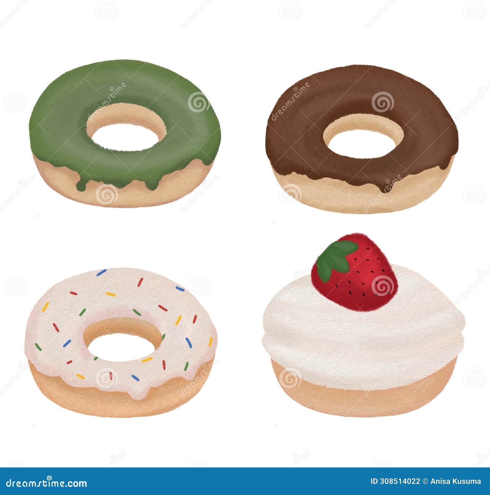 Set of Donuts Menu Icon Clipart Stock Illustration - Illustration of ...