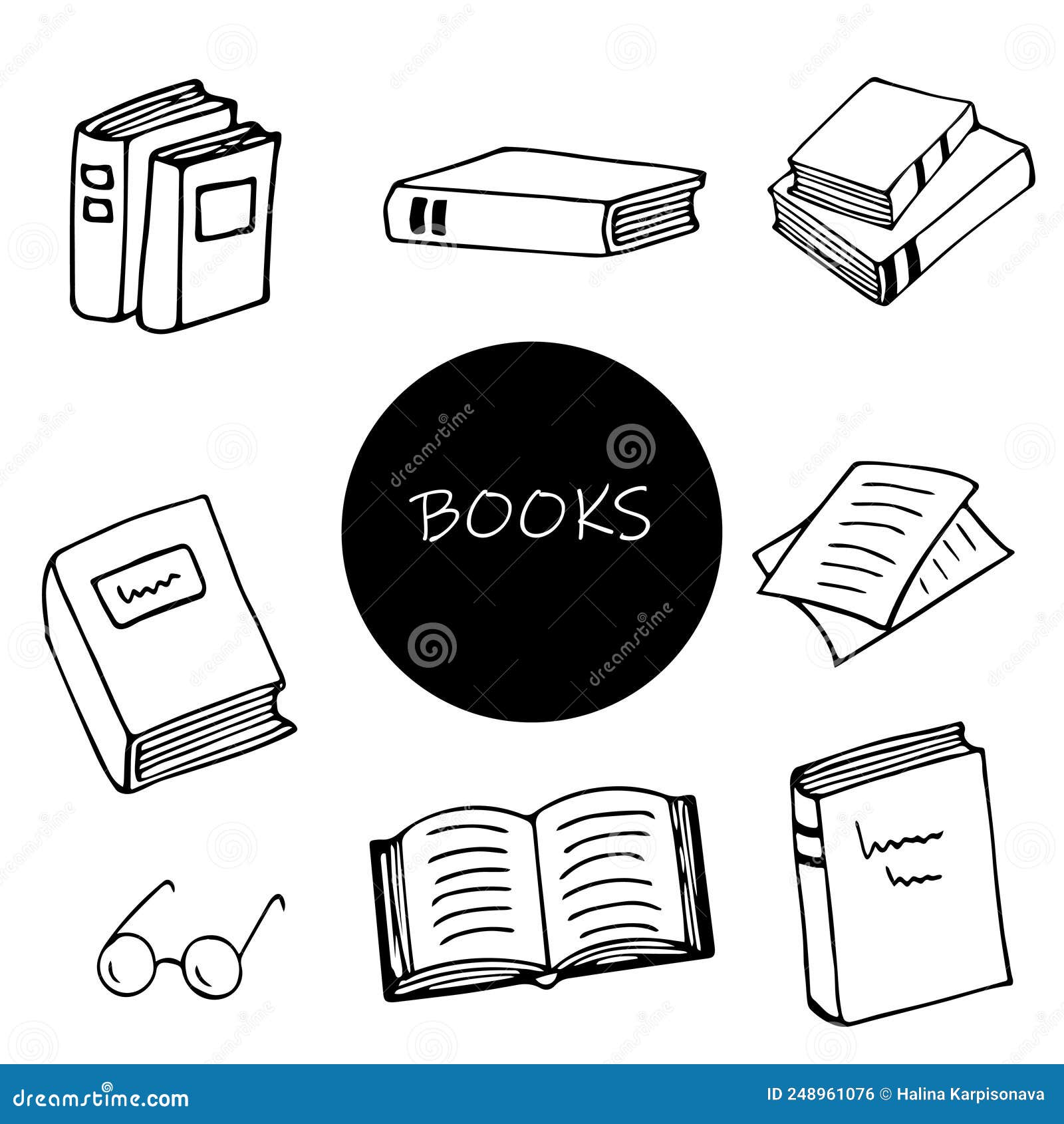 Set of Doodle Book Collection - Vector Handdrawn Simple Illustration ...