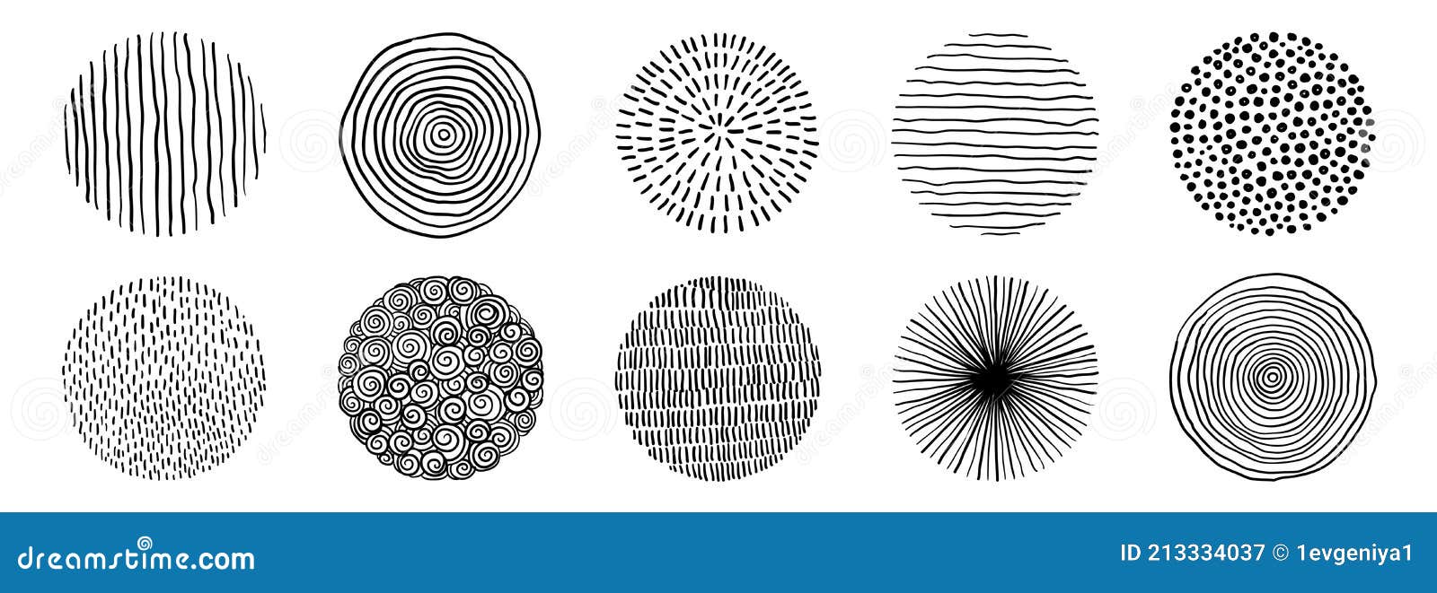 Set of Doodle Borders. Hand Drawn Scribble Circle Frames Collection ...