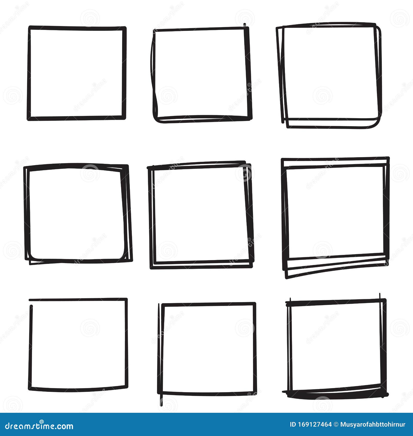 Set of Doodle Boxes Illustration with Hand Drawn Style Vector Isolated ...