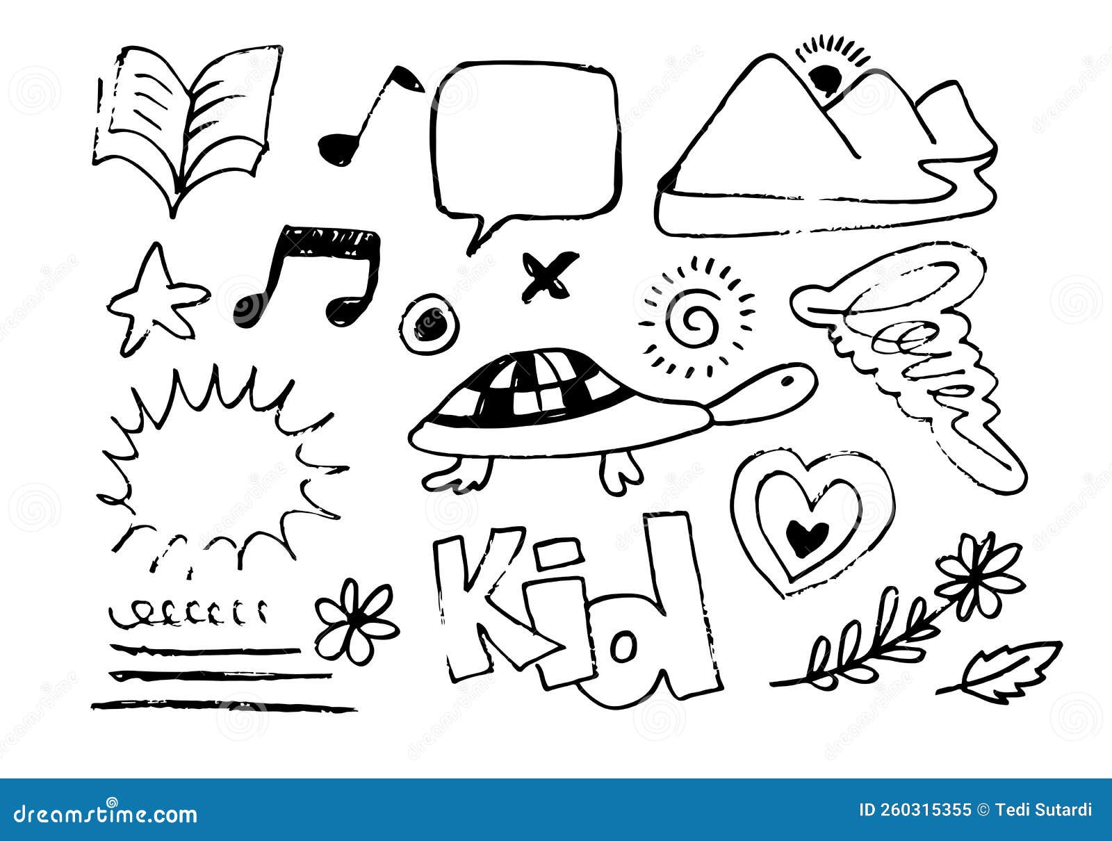 Set of Doodle Children on White Background for Concept Design.kids ...