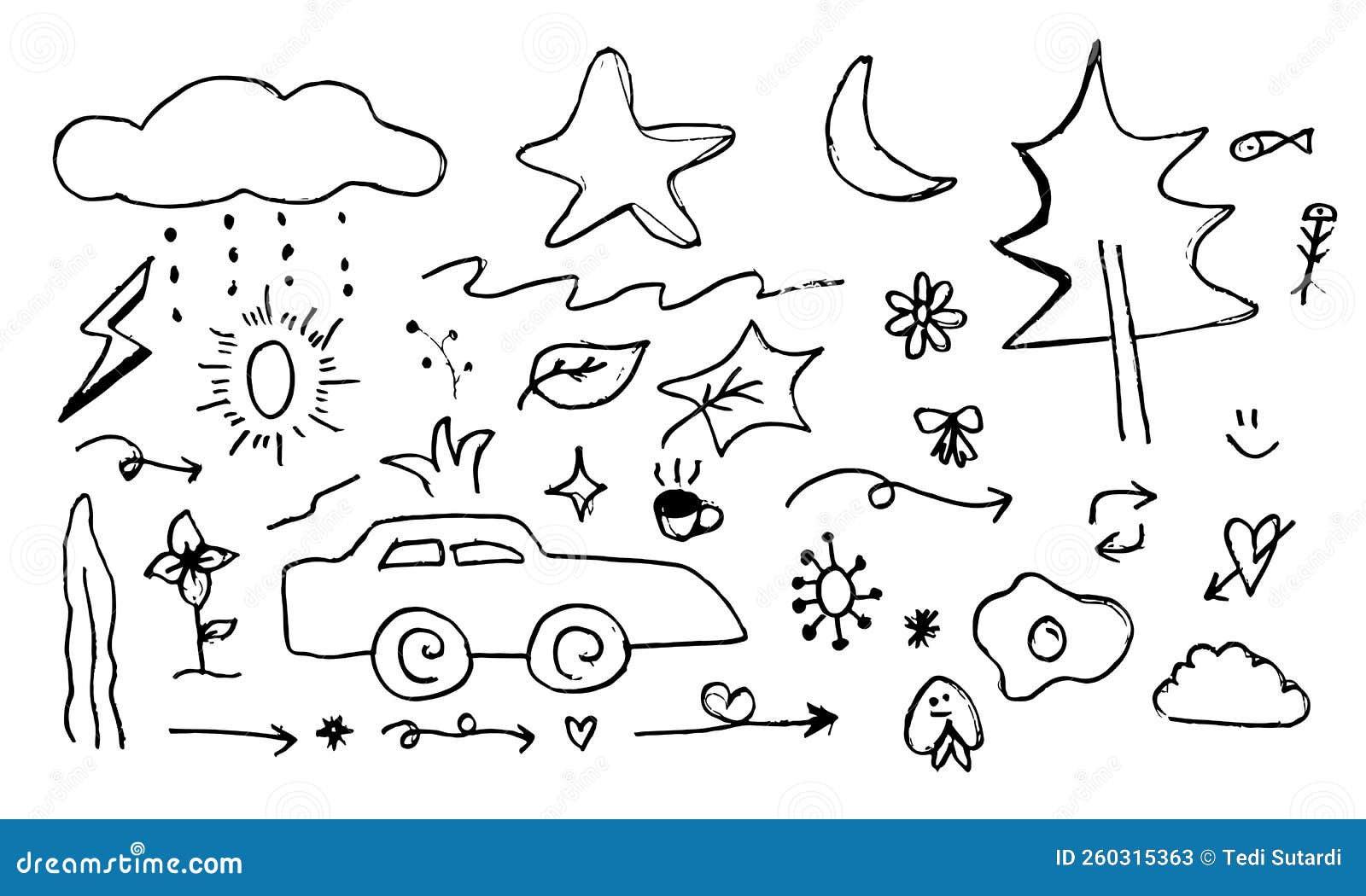 Set of Doodle Children on White Background.kids Doodle Stock Vector ...