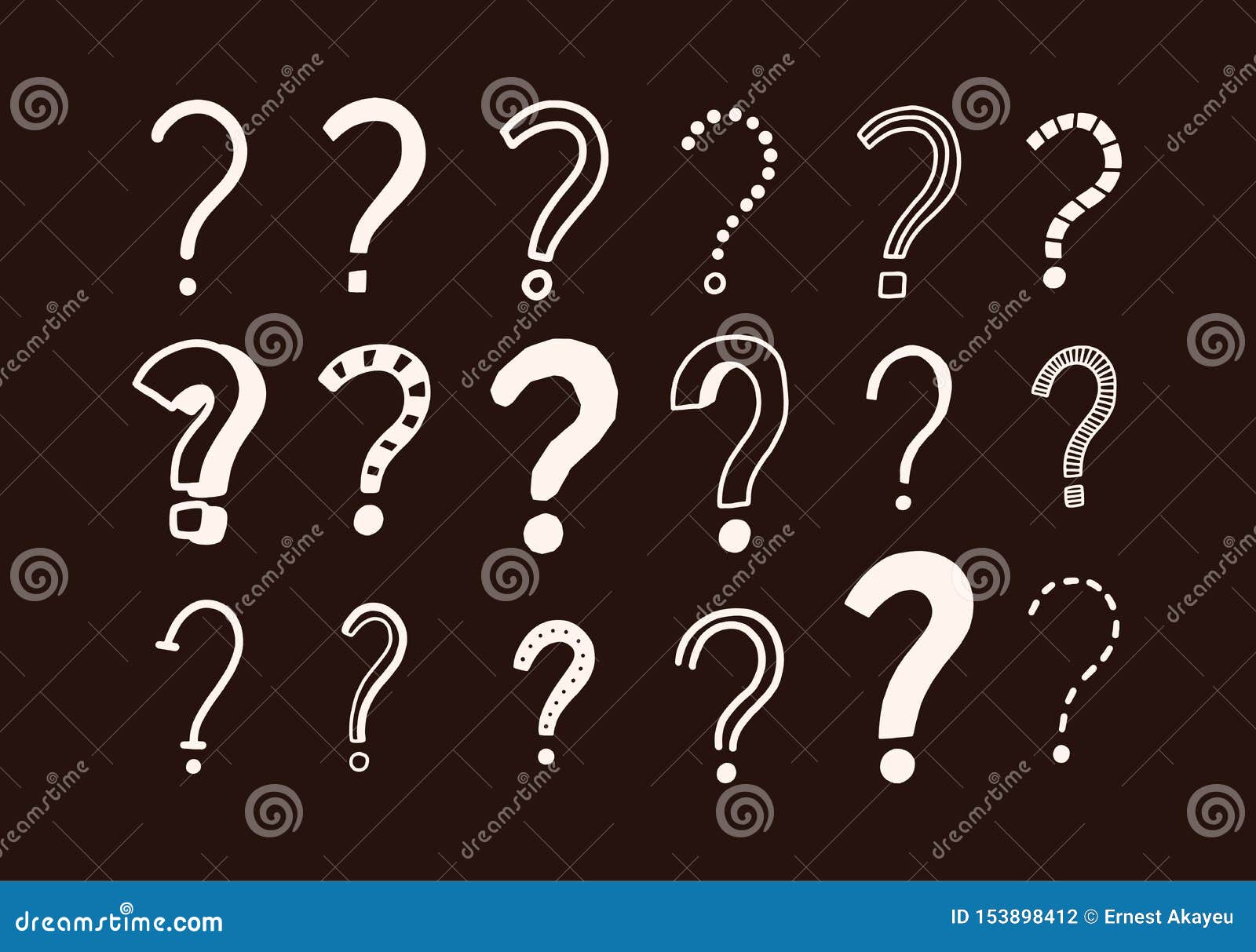 Doodle Interrogation Marks Vector Seamless Background. Endless Pattern ...
