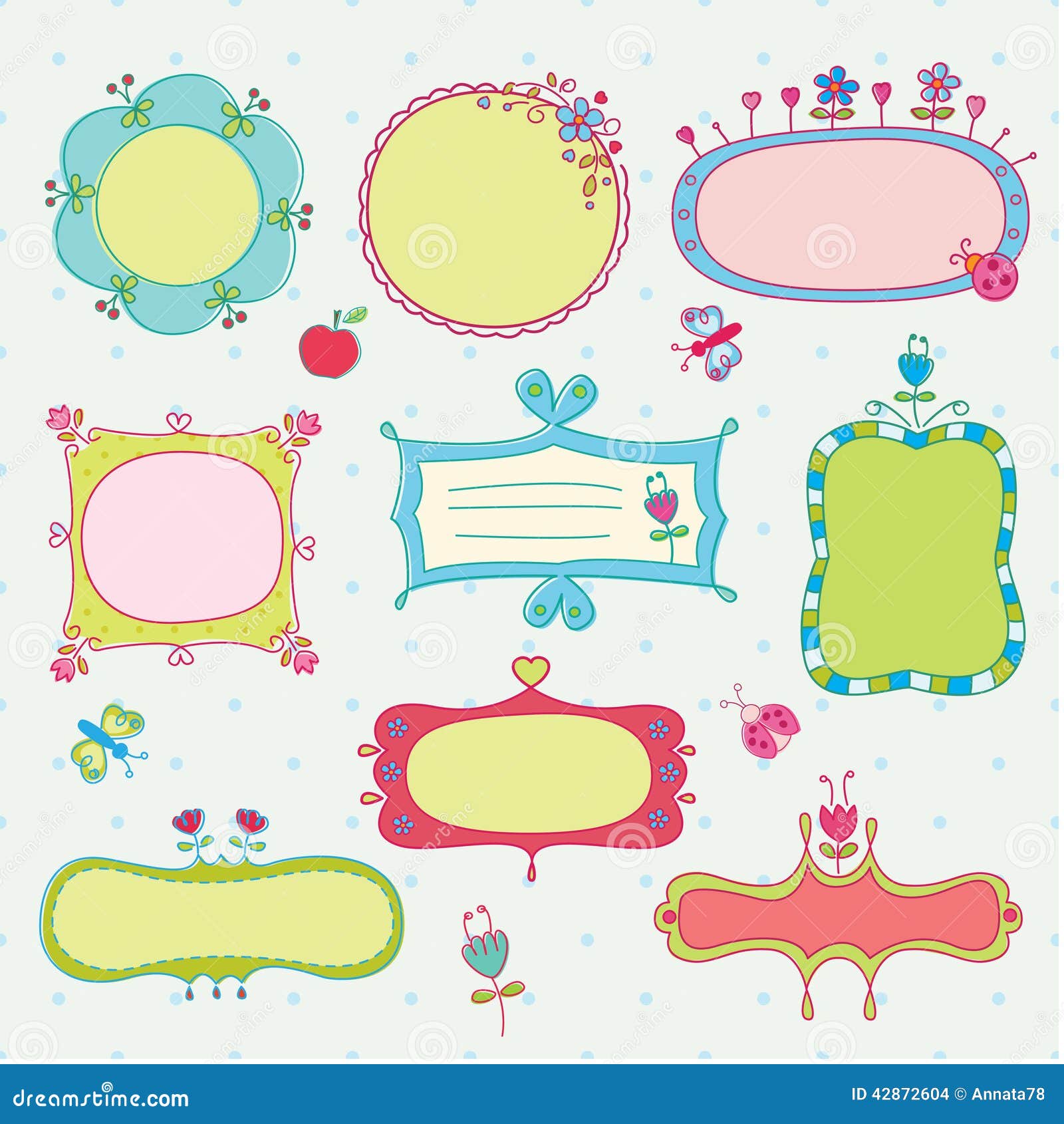 Set Of Doodle Frames Vector Illustration | CartoonDealer.com #42872604