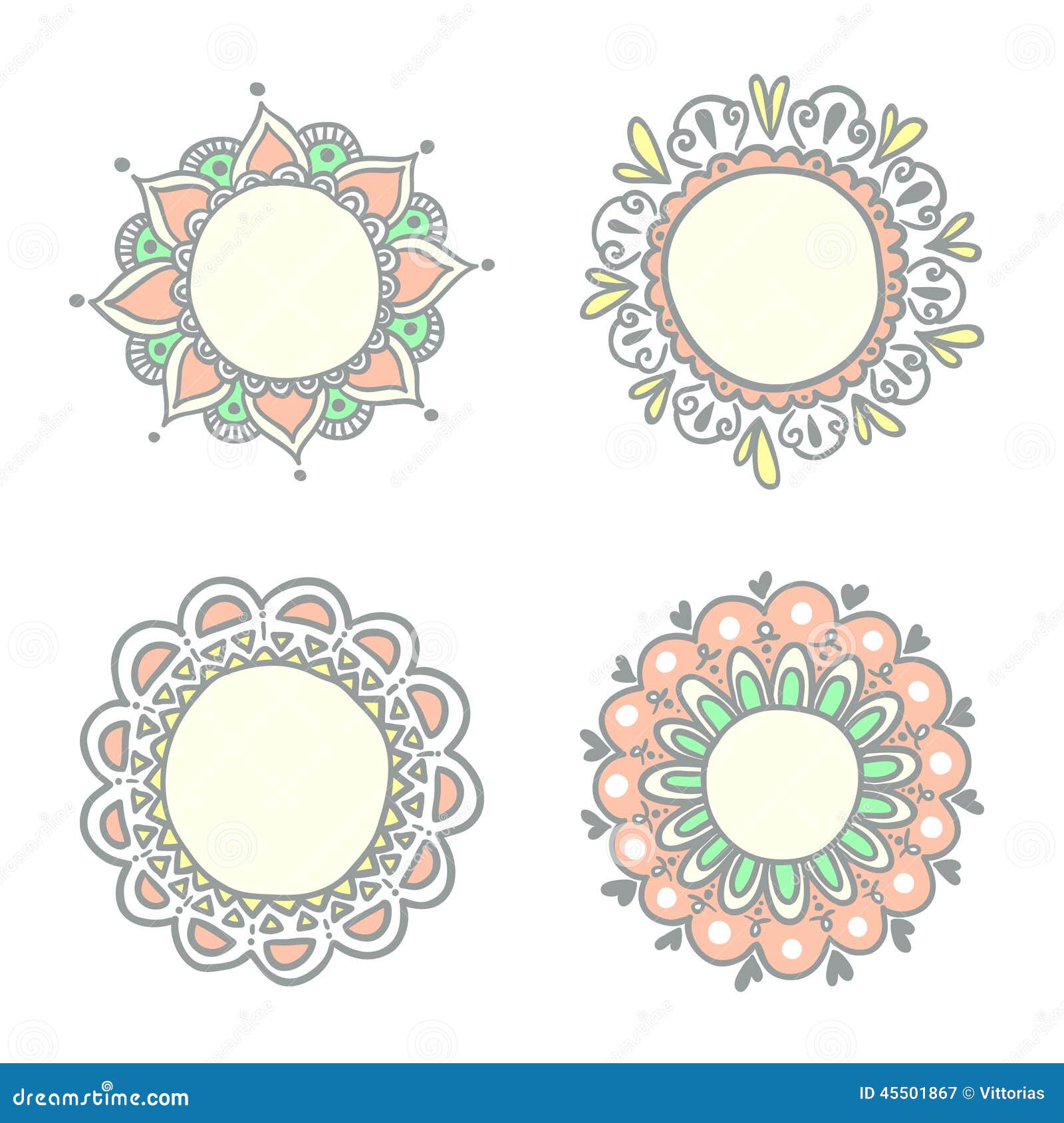 Set of doodle frames. stock vector. Illustration of frame - 45501867