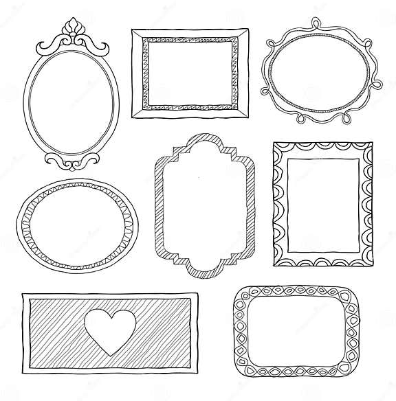 Set of doodle frames stock vector. Illustration of doodle - 31033868