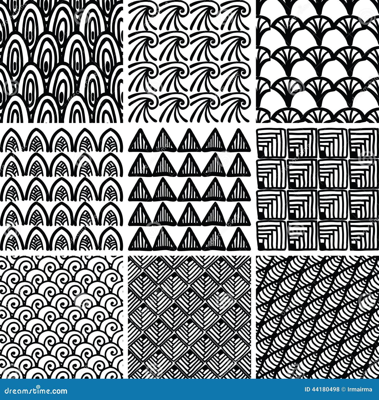 Set of doodle patterns stock vector. Illustration of graphic - 44180498