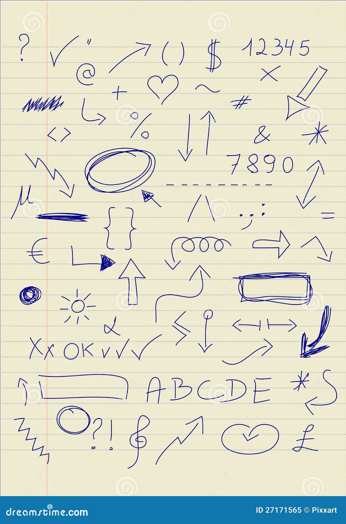 Set of doodle signs stock vector. Illustration of directional - 27171565