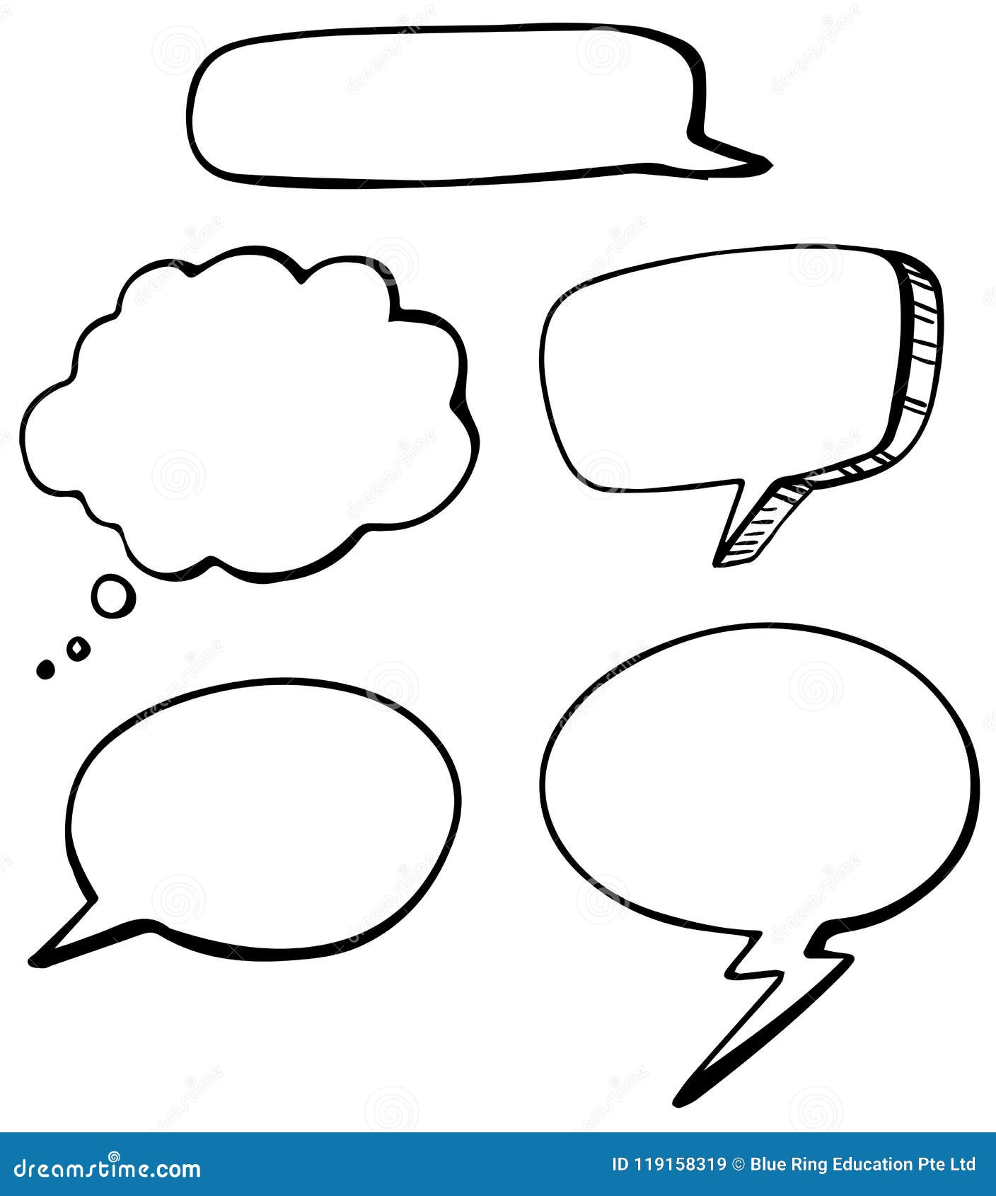 Set of Doodle Speech Bubbles Stock Vector - Illustration of symbol ... Set of Doodle Speech Bubbles Stock Vector - Illustration of symbol ...