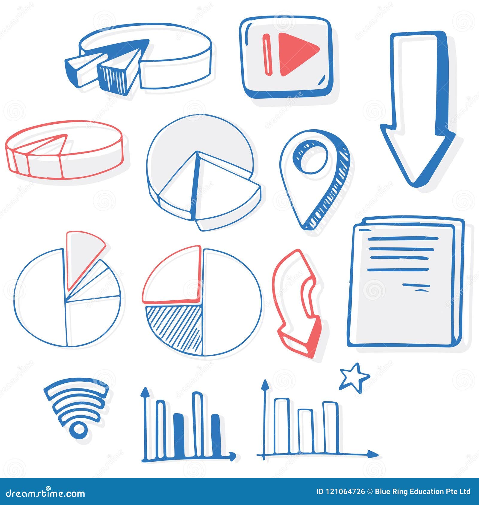 A Set of Doodle Symbol stock vector. Illustration of icon - 121064726