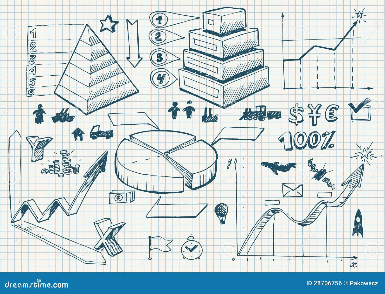 Set of doodles. diagrams stock vector. Illustration of design - 28706756