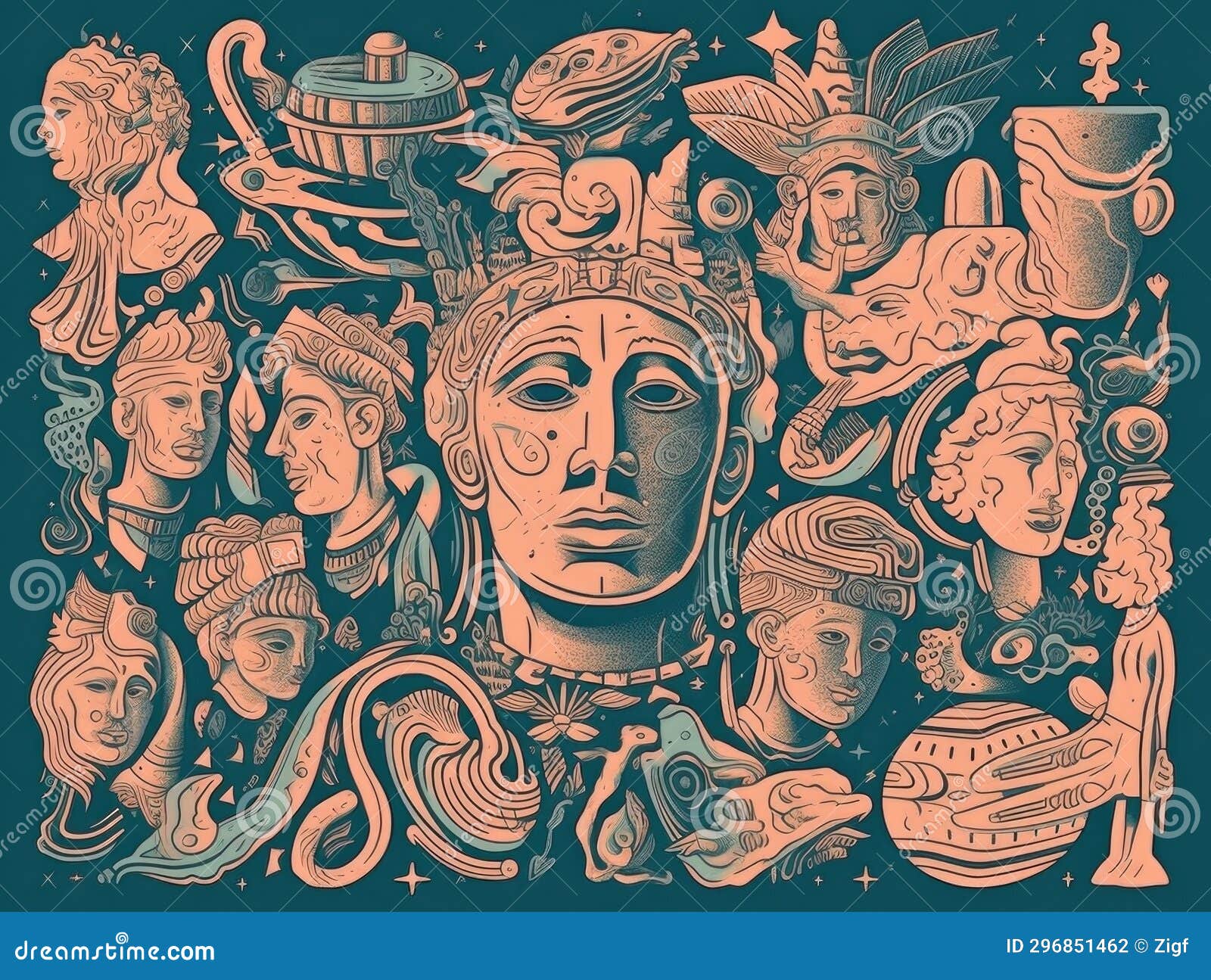 Set of Doodles of Various People and Objects Stock Illustration ...