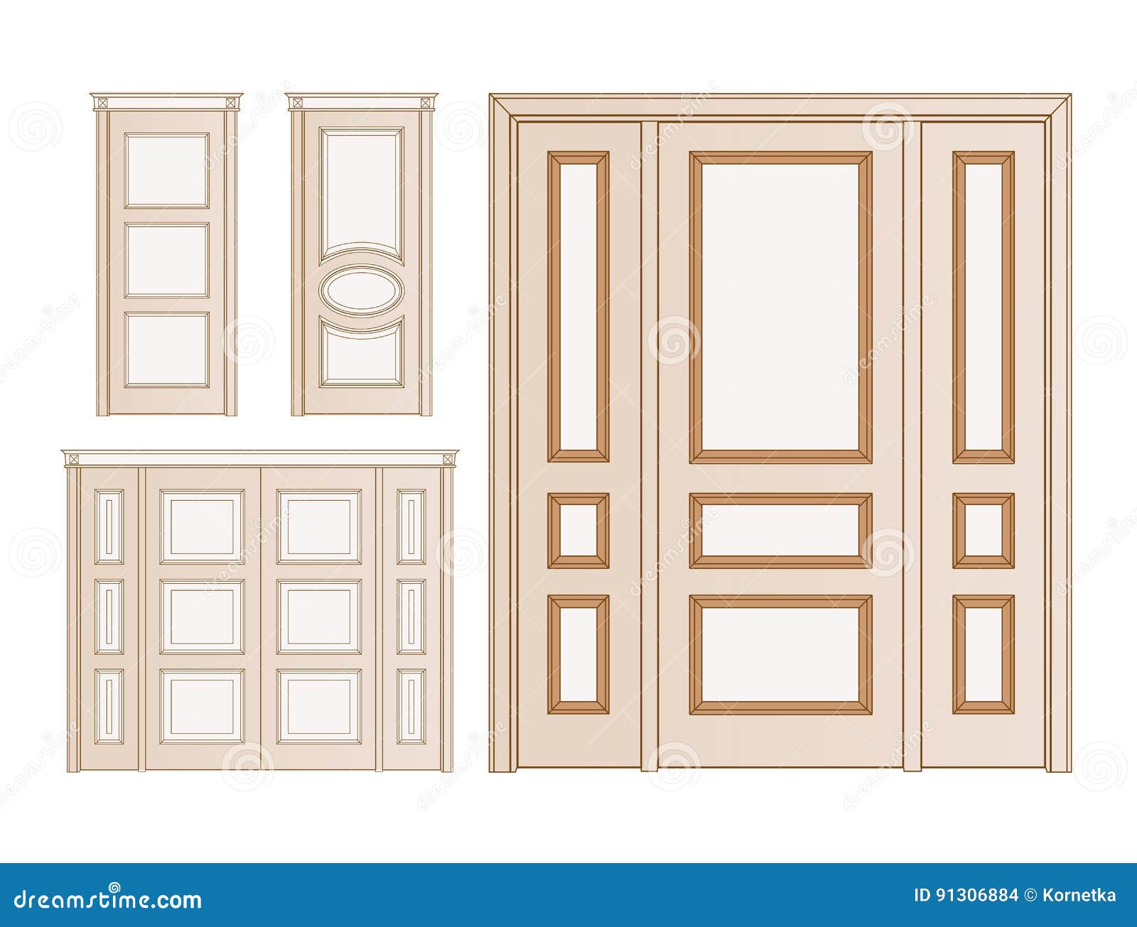 Set door interior stock illustration. Illustration of isolated - 91306884