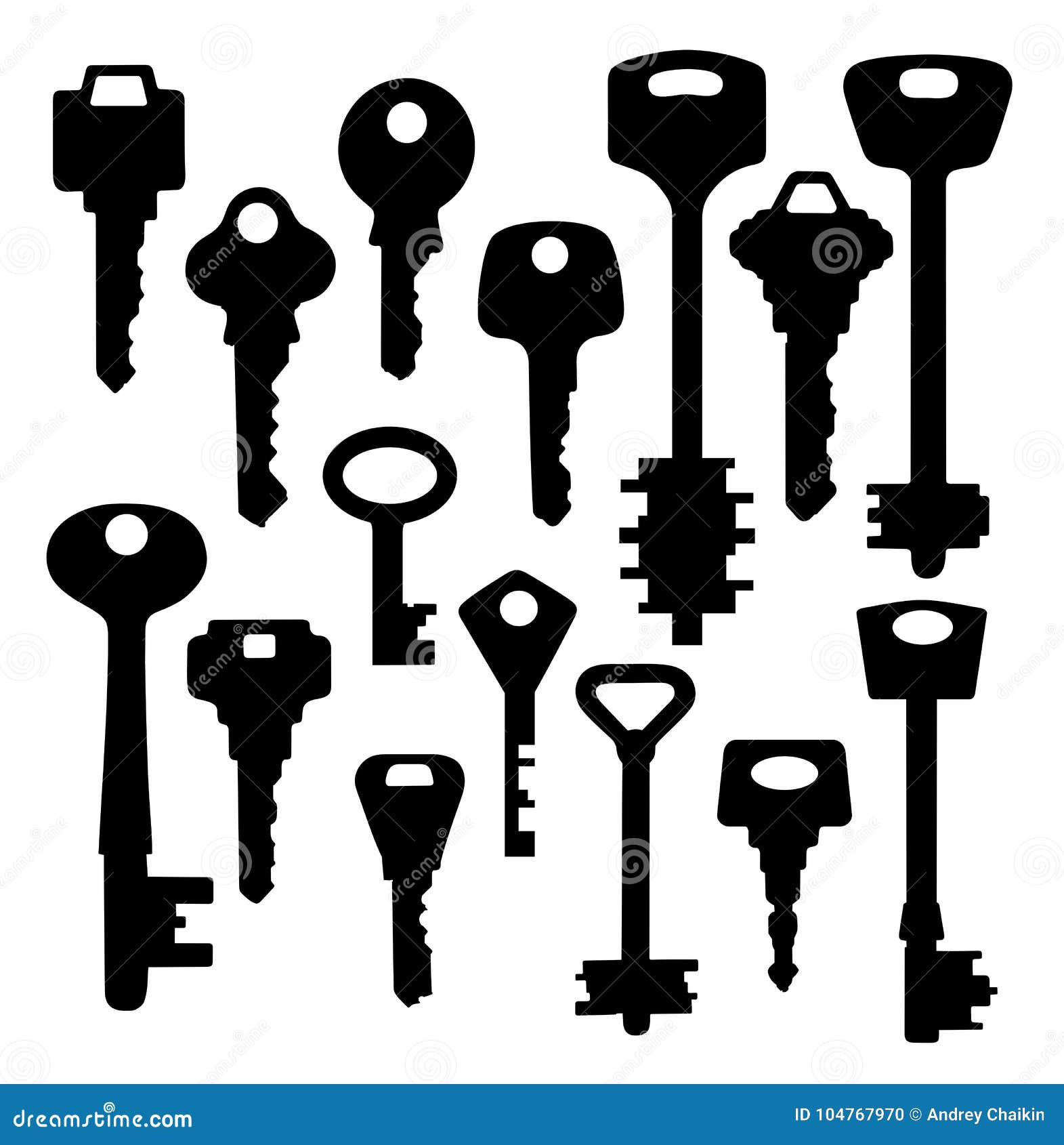Set of door keys. stock vector. Illustration of icon - 104767970