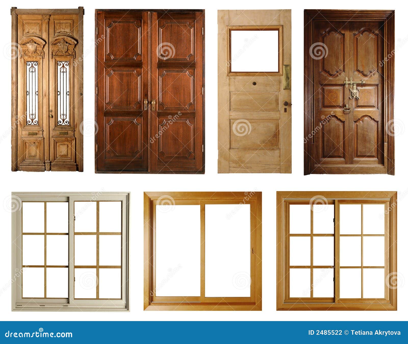 Set of doors and windows stock photo. Image of antique - 2485522