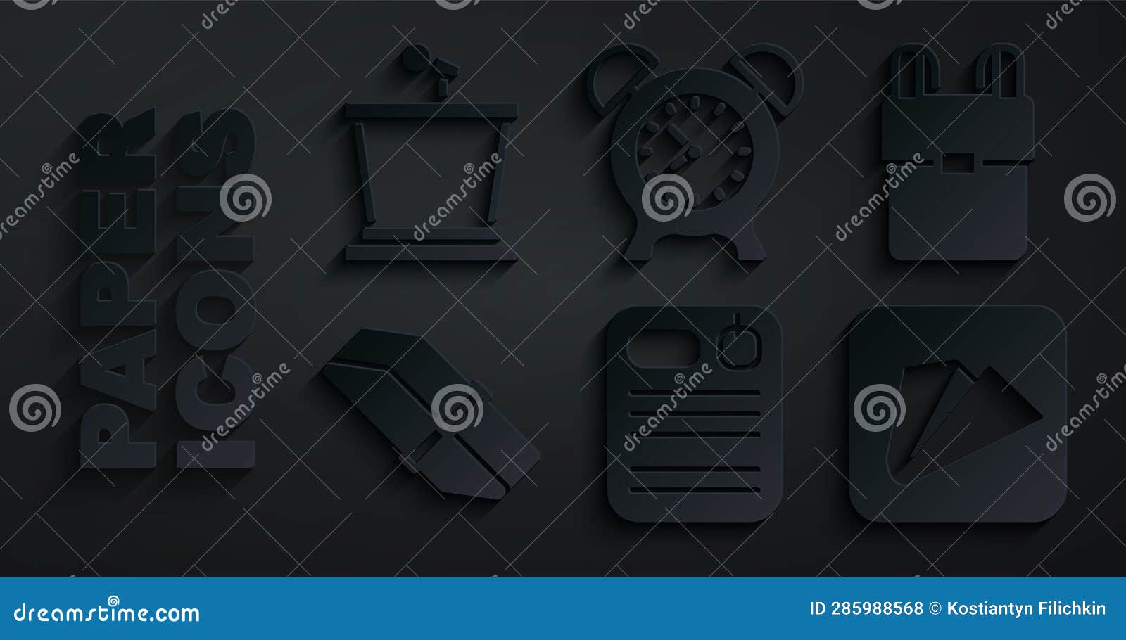 Set Dossier Folder, School Backpack, Eraser or Rubber, Paper Airplane ...