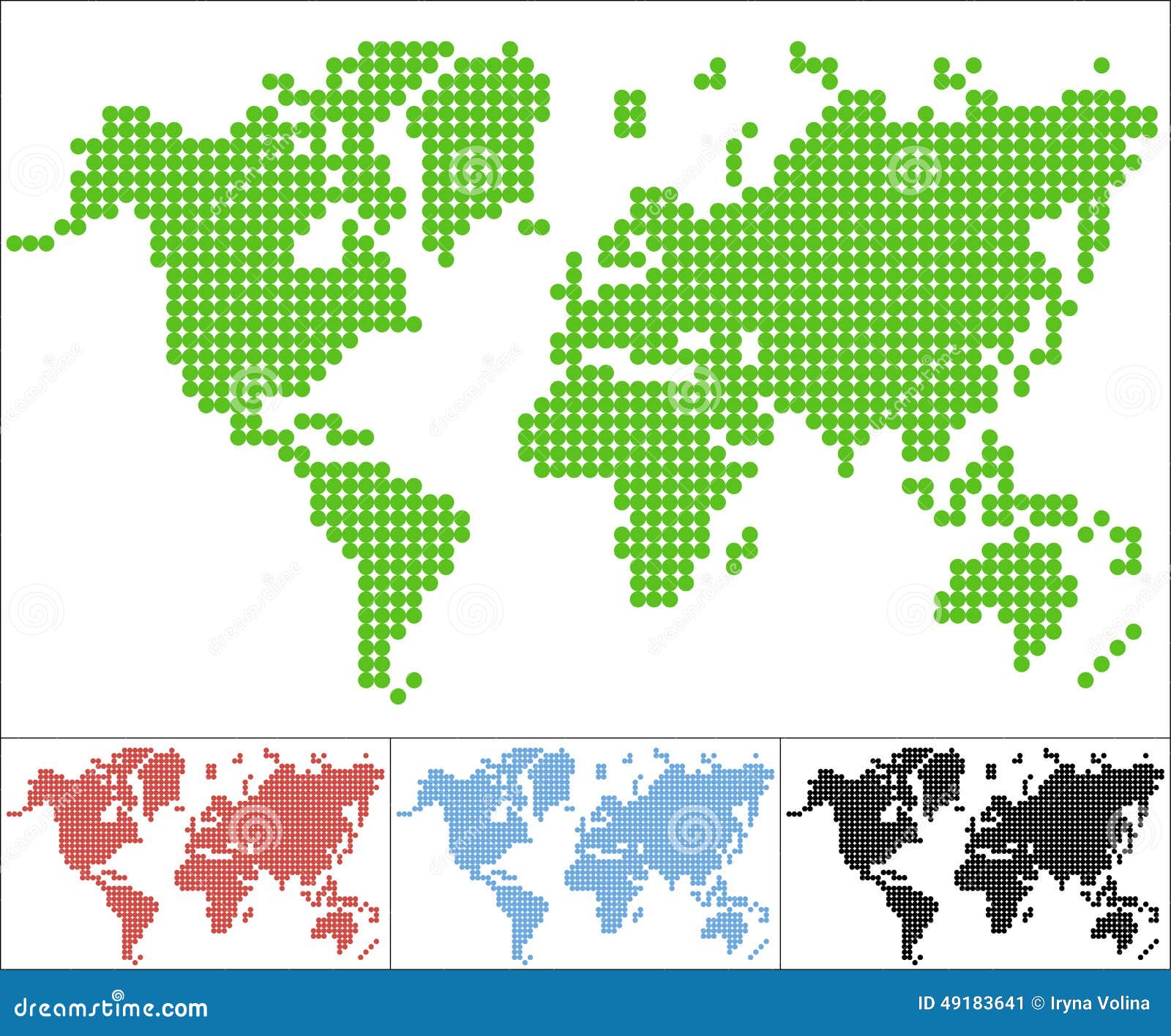 Set of dot world map stock vector. Illustration of blue - 49183641