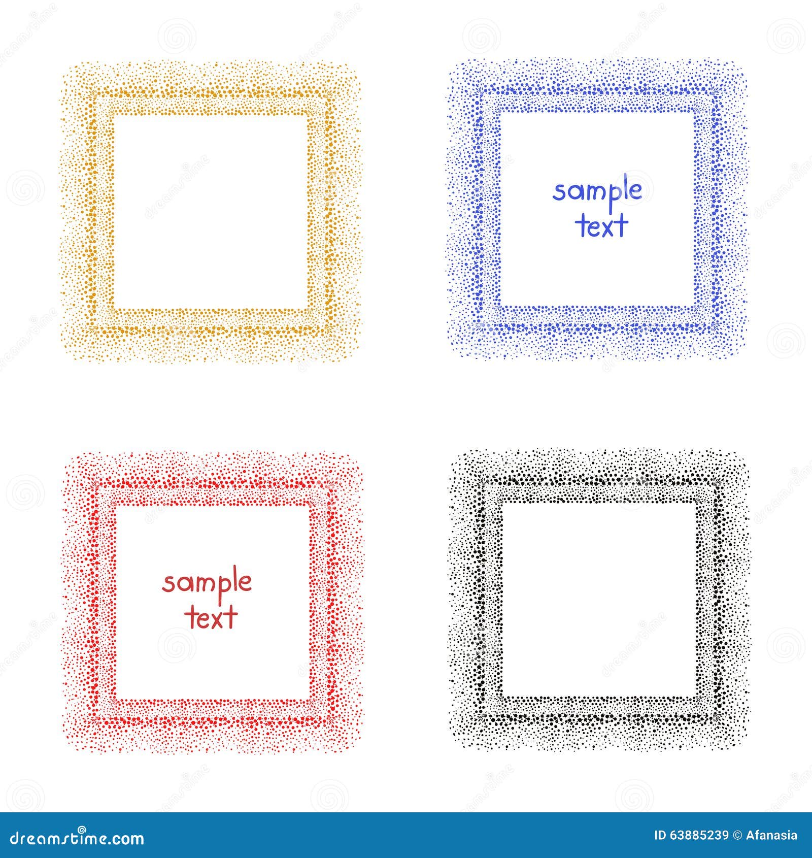 Set of Dots Frame. Square Decorative Elements Stock Vector ...