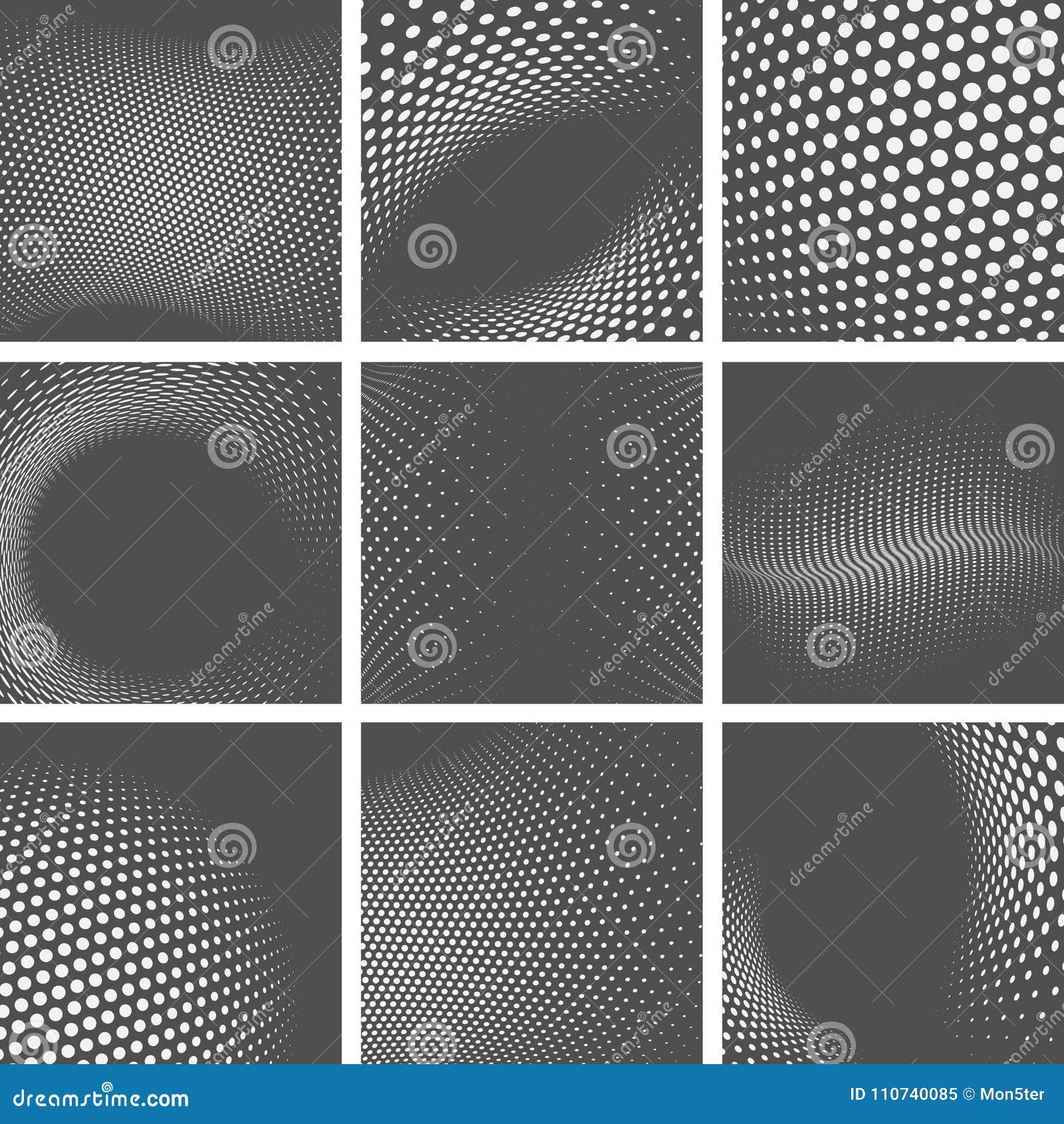 Set of Dotted Abstract Forms Stock Vector - Illustration of simple ...