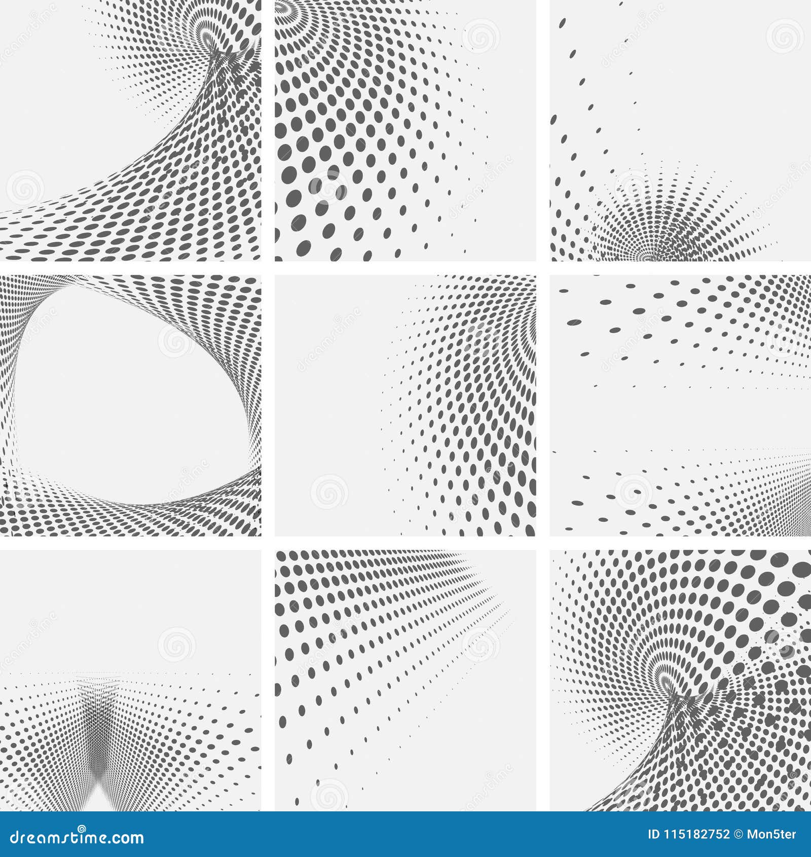 Set of Dotted Abstract Forms Stock Vector - Illustration of retro ...