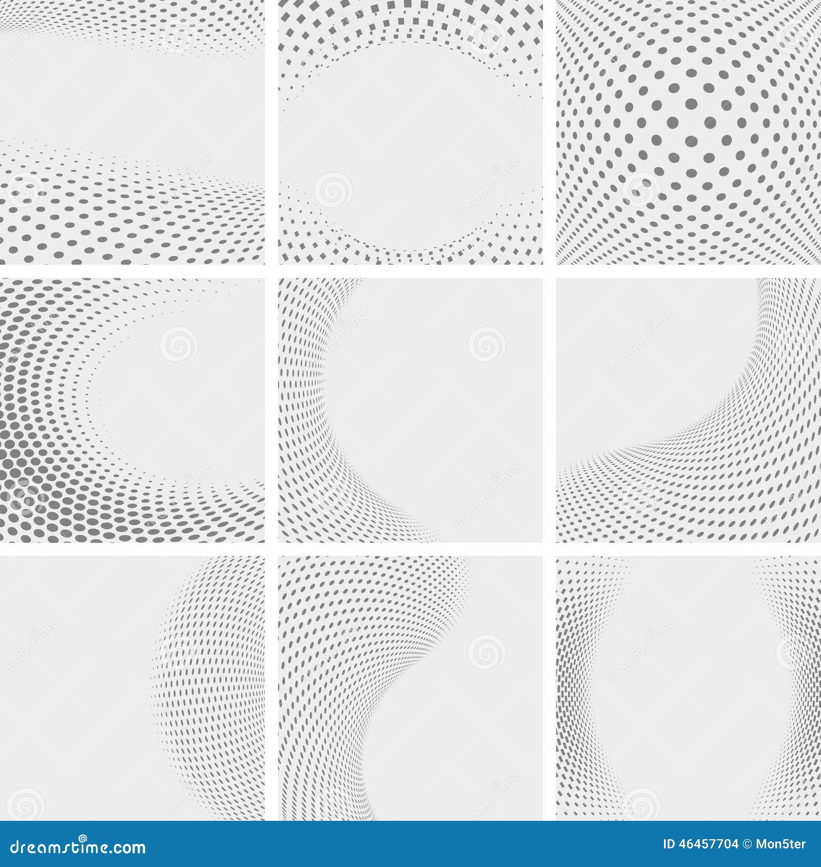 Set of Dotted Abstract Forms Stock Vector - Illustration of dotted ...