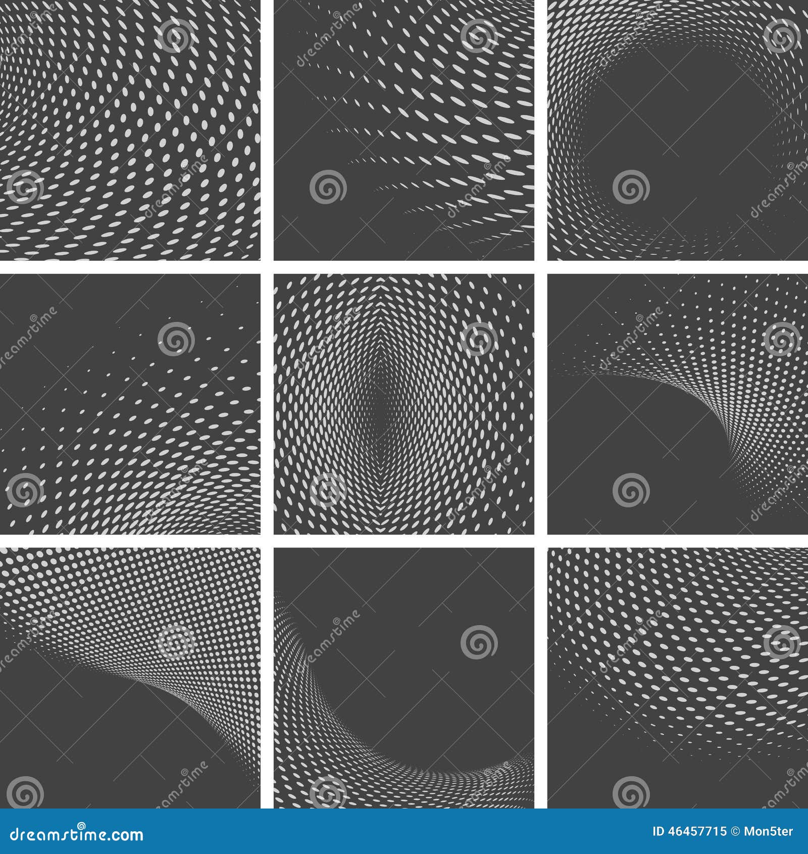 Set of Dotted Abstract Forms Stock Vector - Illustration of halftone ...