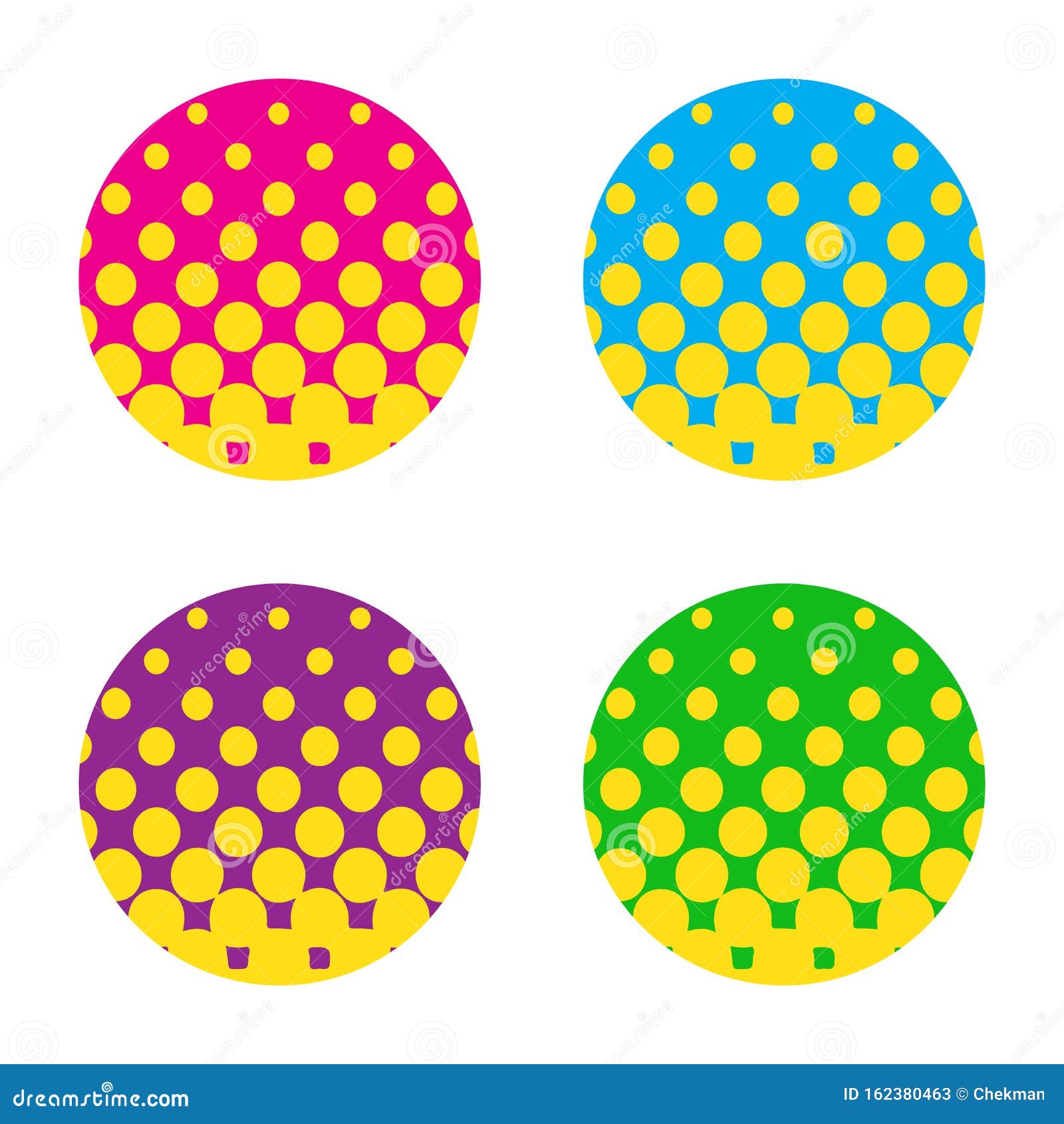 Set of Dotted Circles - Vector Stock Illustration - Illustration of ...