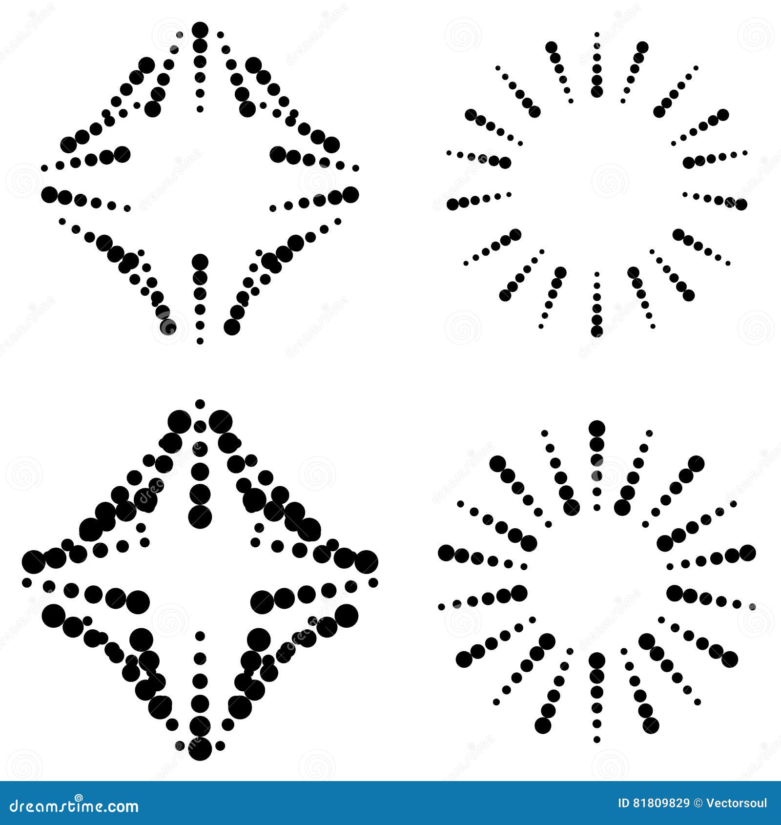 Set of dotted elements stock vector. Illustration of circular - 81809829