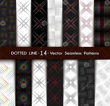 Set Dotted Line Seamless Patterns Stock Vector - Illustration of ...