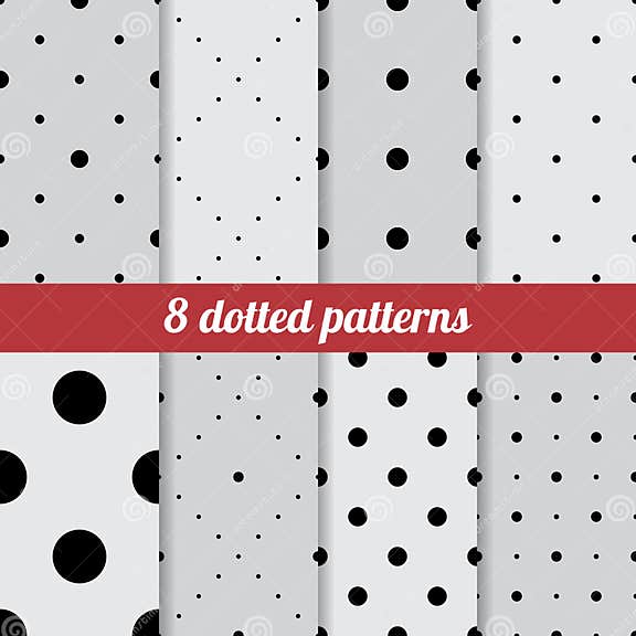 Set of dotted patterns stock vector. Illustration of geometric - 77482117