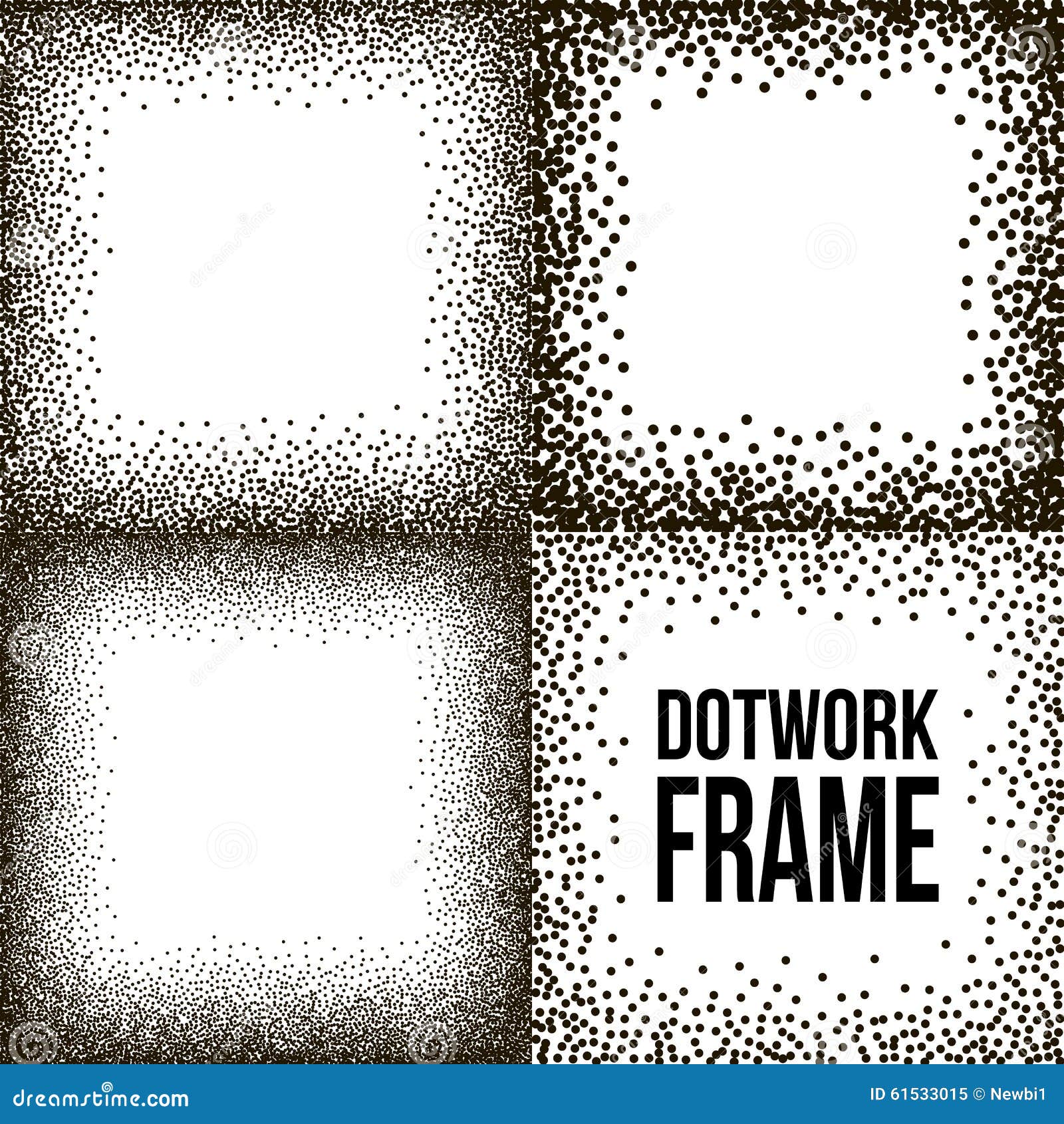 Set of Dotwork Vector Frames Stock Vector - Illustration of modern ...