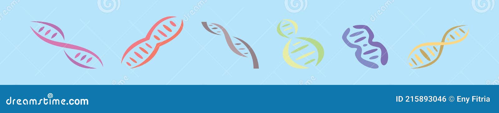 Set of Double Helix Cartoon Icon Design Template with Various Models ...