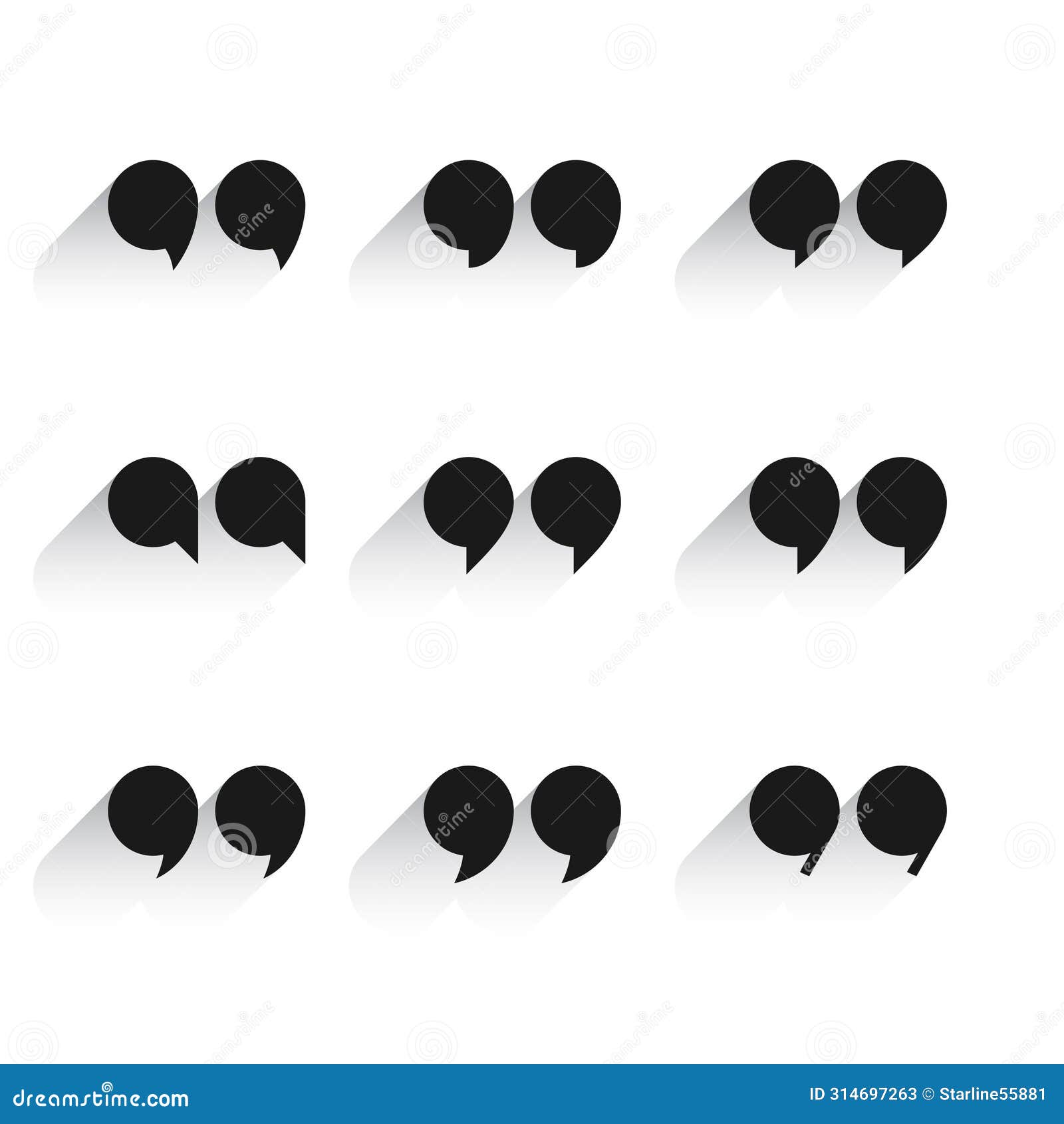 Set of Double Inverted Comma Sign Background for Remarkable Quotes ...