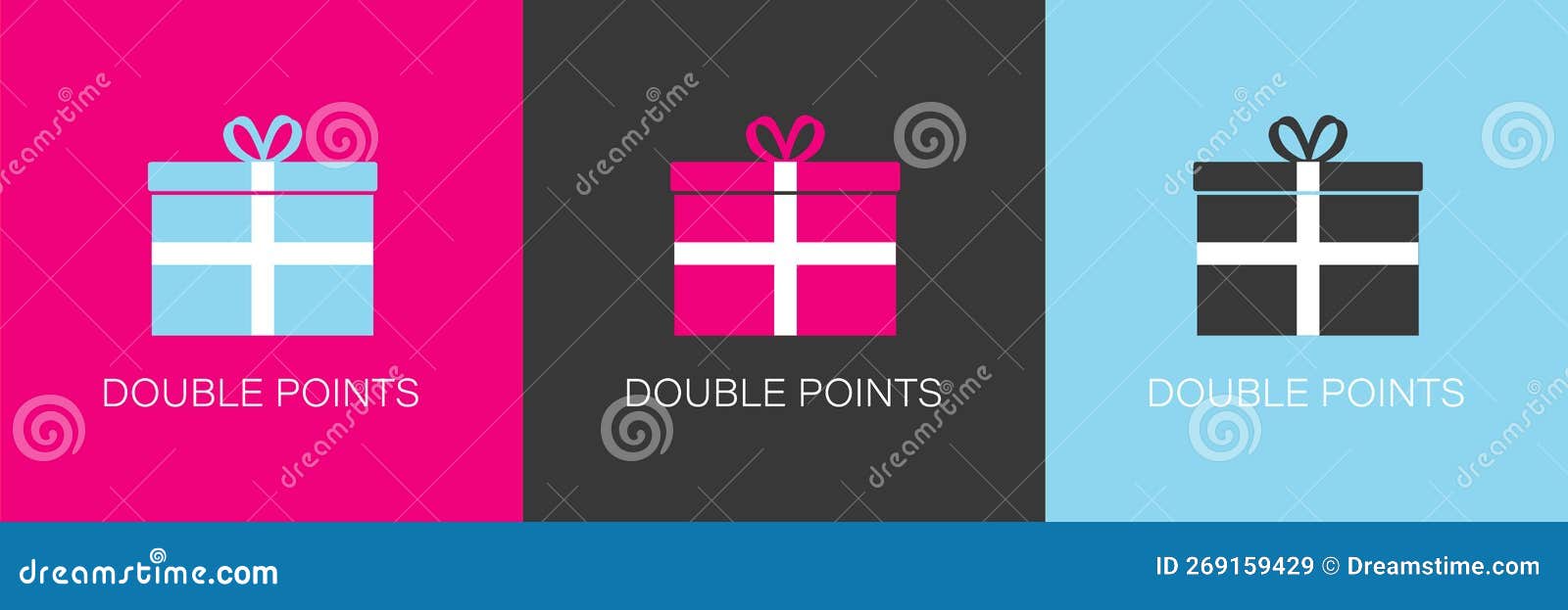Set of Double Points Posters. Marketing Concept Stock Vector ...