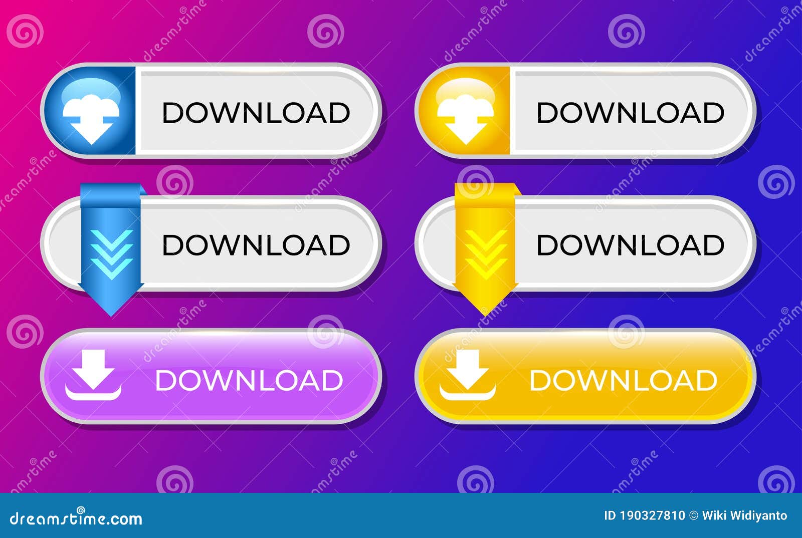 Set of Download Button Collection for Ui Ux Template Stock Vector ...