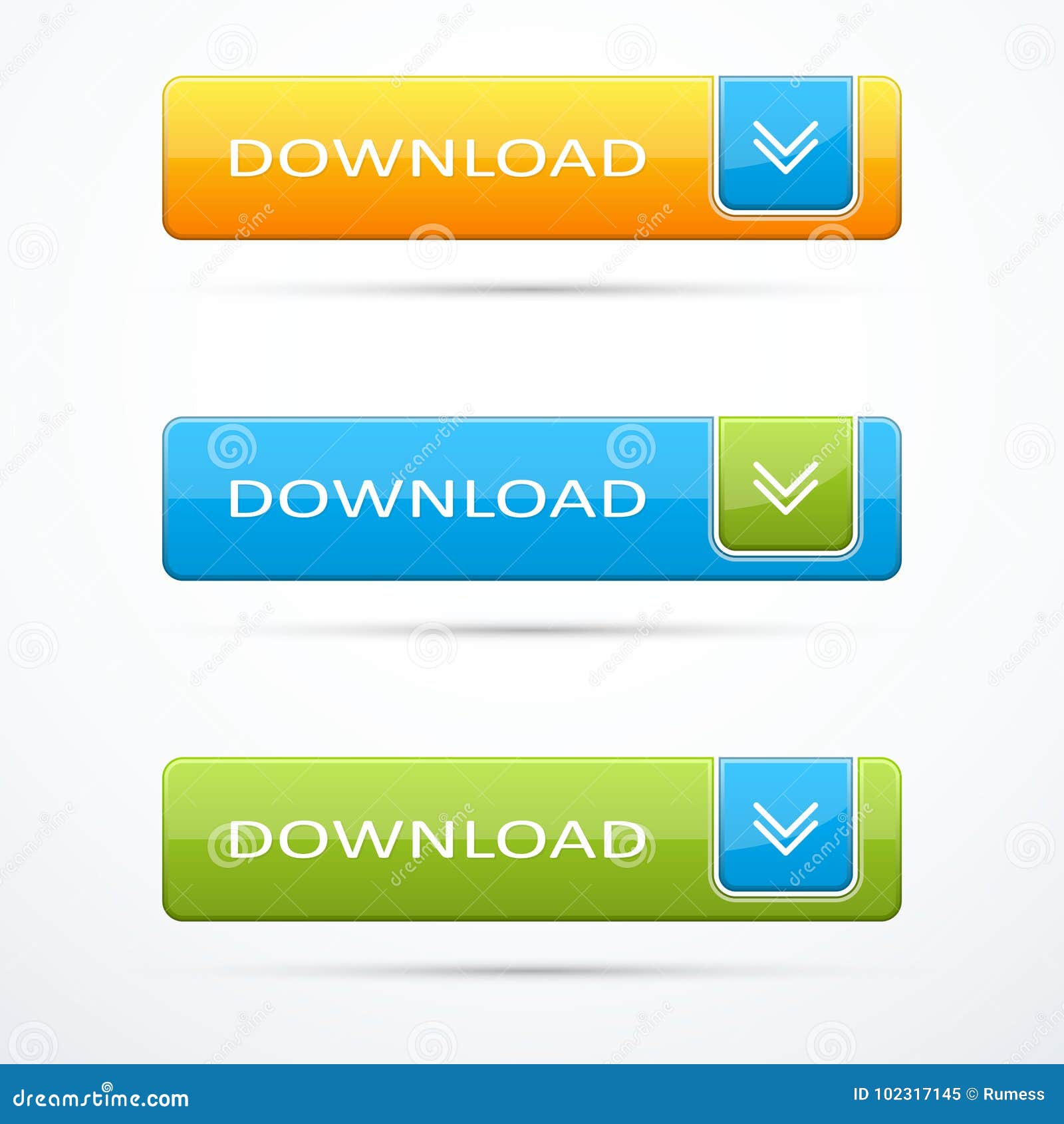 Set of download buttons stock vector. Illustration of stop - 102317145