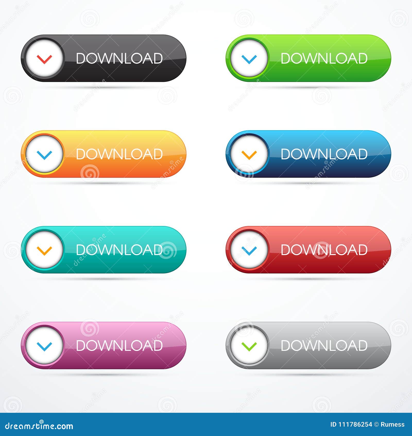 Set of download buttons stock vector. Illustration of purple - 111786254