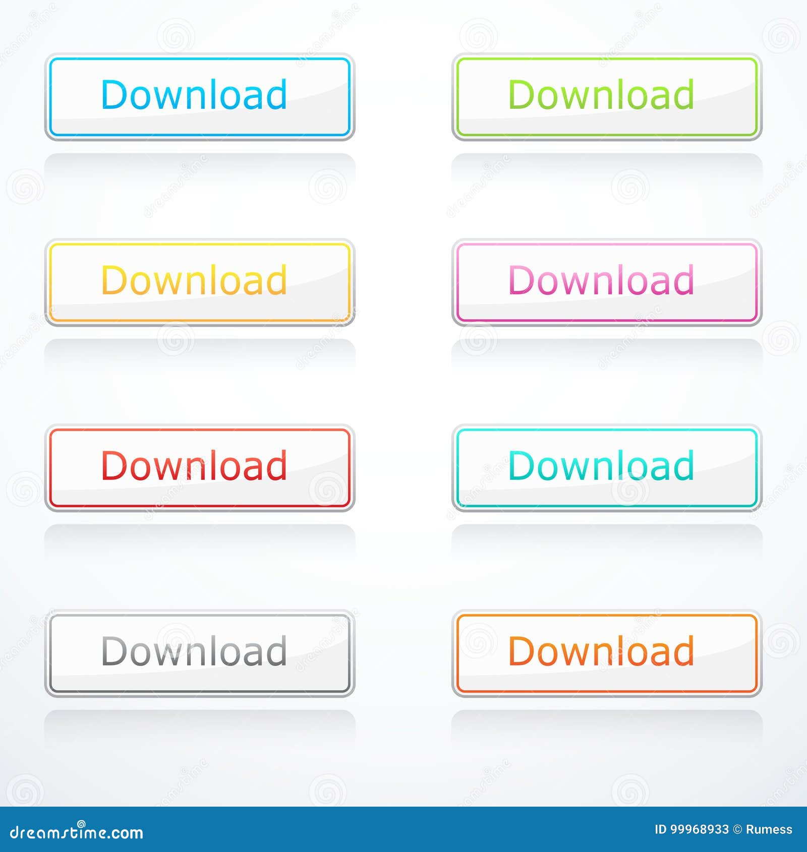 Set of download buttons stock vector. Illustration of grey - 99968933