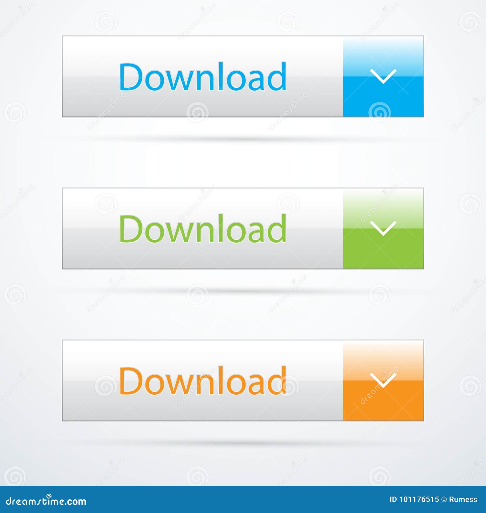 Set of download buttons stock vector. Illustration of orange - 101176515