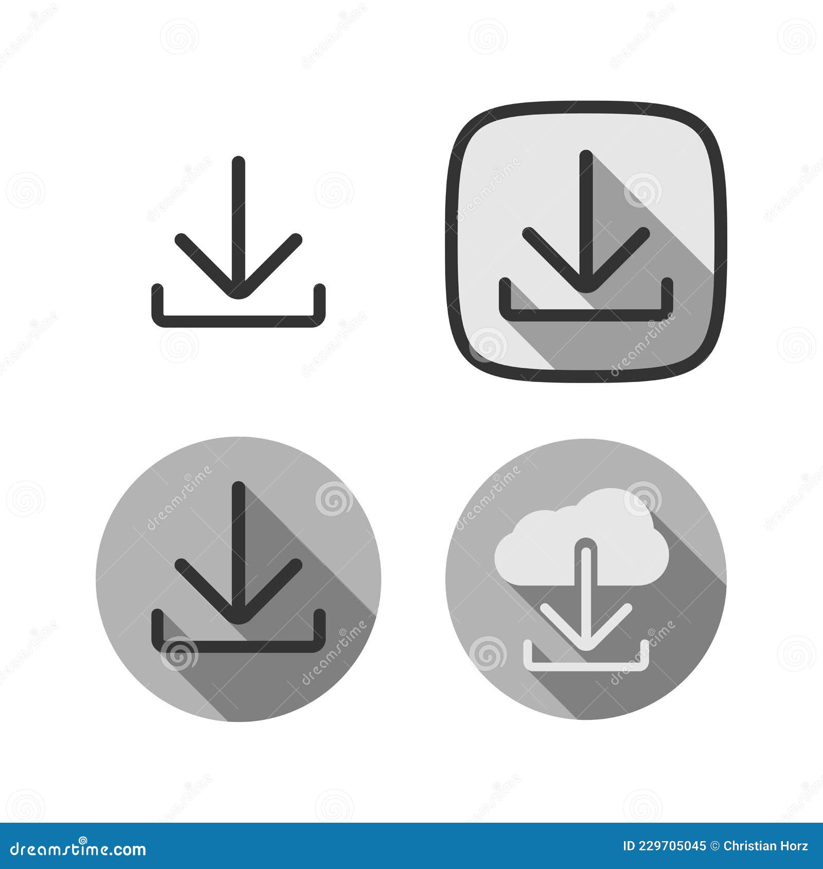Set of download symbols stock vector. Illustration of template - 229705045