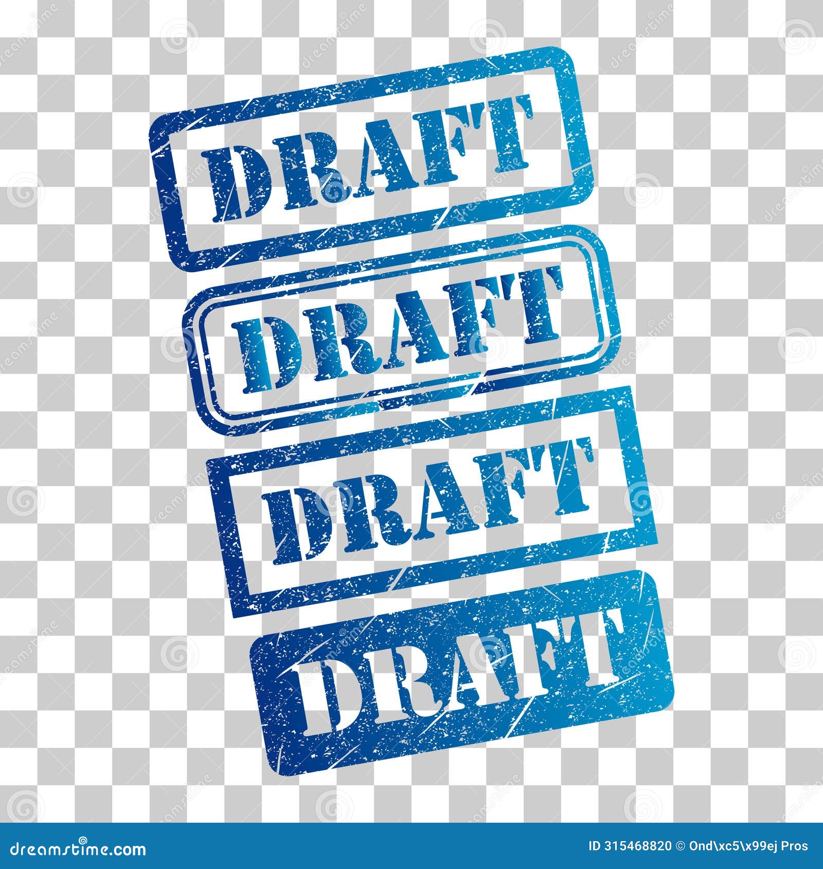 Set of Draft Stamp Symbol, Label Sticker Sign Button, Text Banner ...