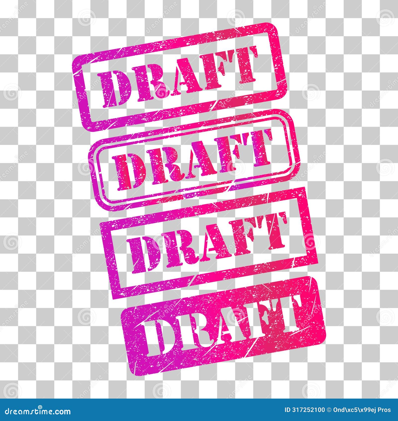 Set of Draft Stamp Symbol, Label Sticker Sign Button, Text Banner ...