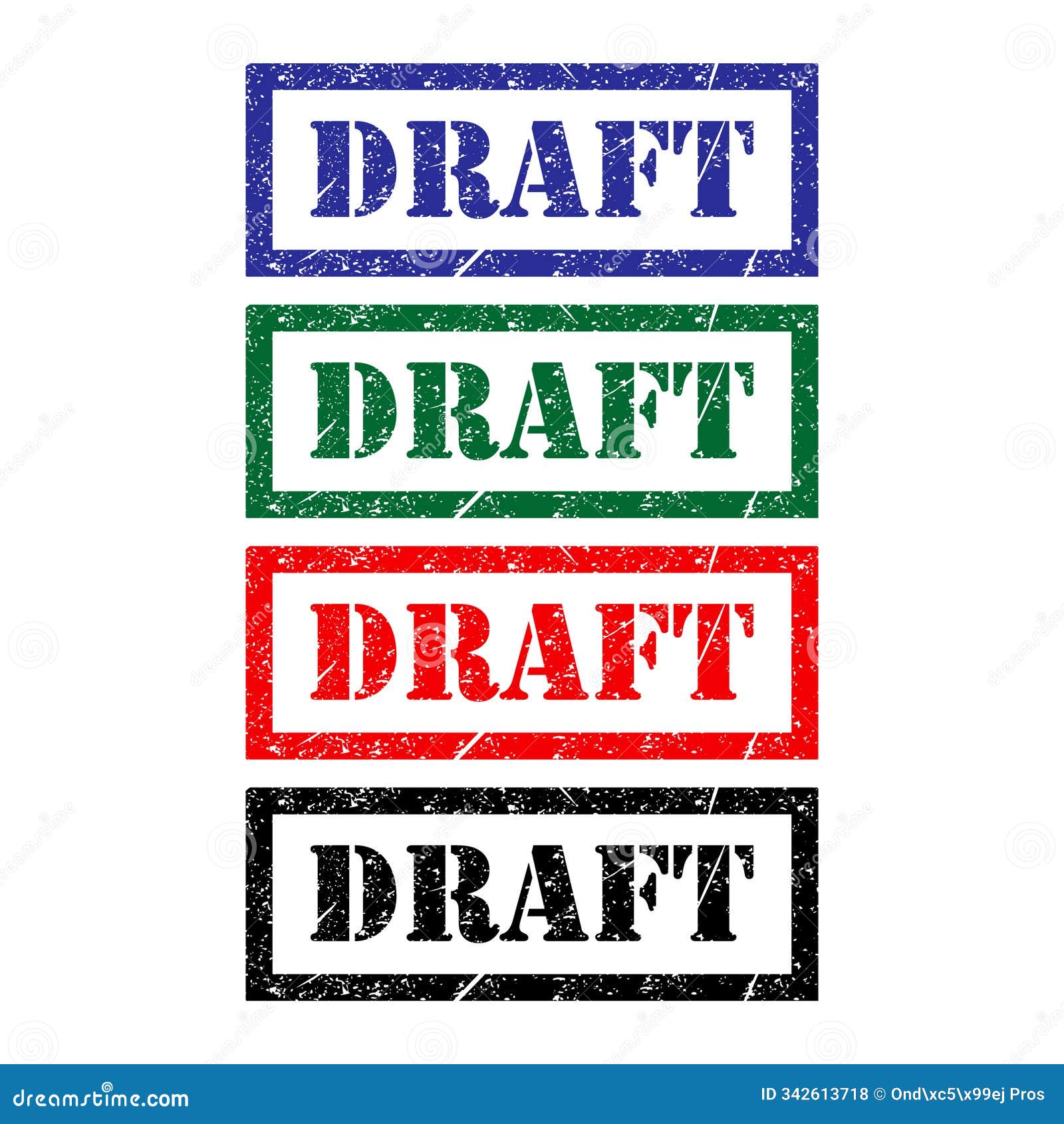 Set of Draft Stamp Symbol, Label Sticker Sign Button, Text Banner ...